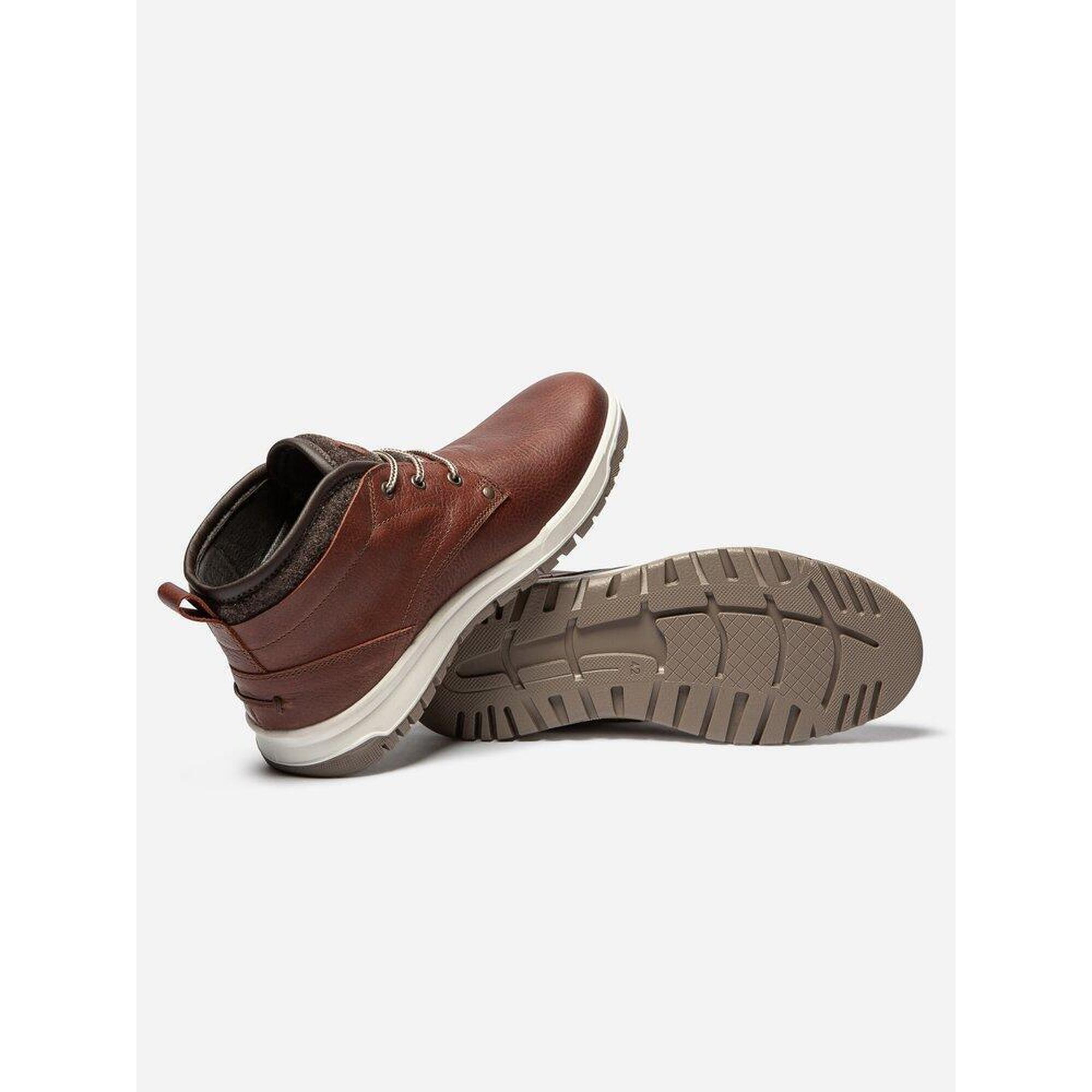 Bottines homme RAVENNE Acajou Cuir/Textile, Talon 40 mm TBS | Decathlon