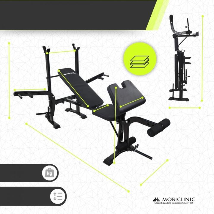 Banc pliant multifonctionnel en acier, réglable, pour barre réglable ...