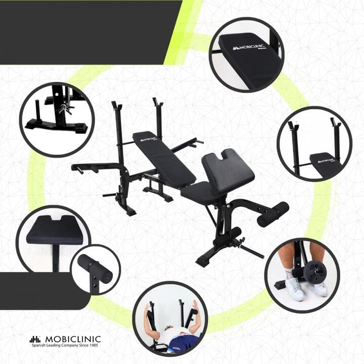 Banc pliant multifonctionnel en acier, réglable, pour barre réglable ...