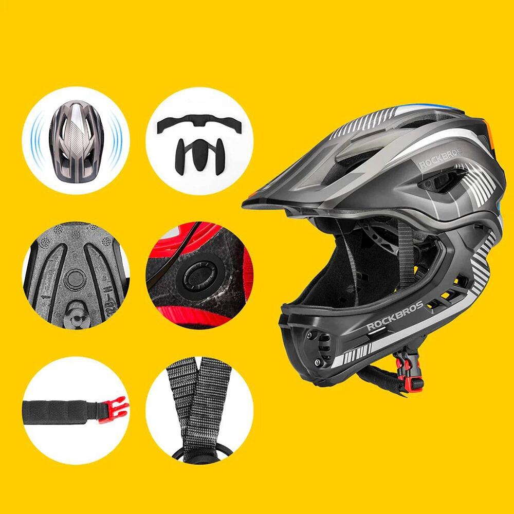 Kids' Bike Helmet with Removable Chin Guard ROCKBROS | Decathlon