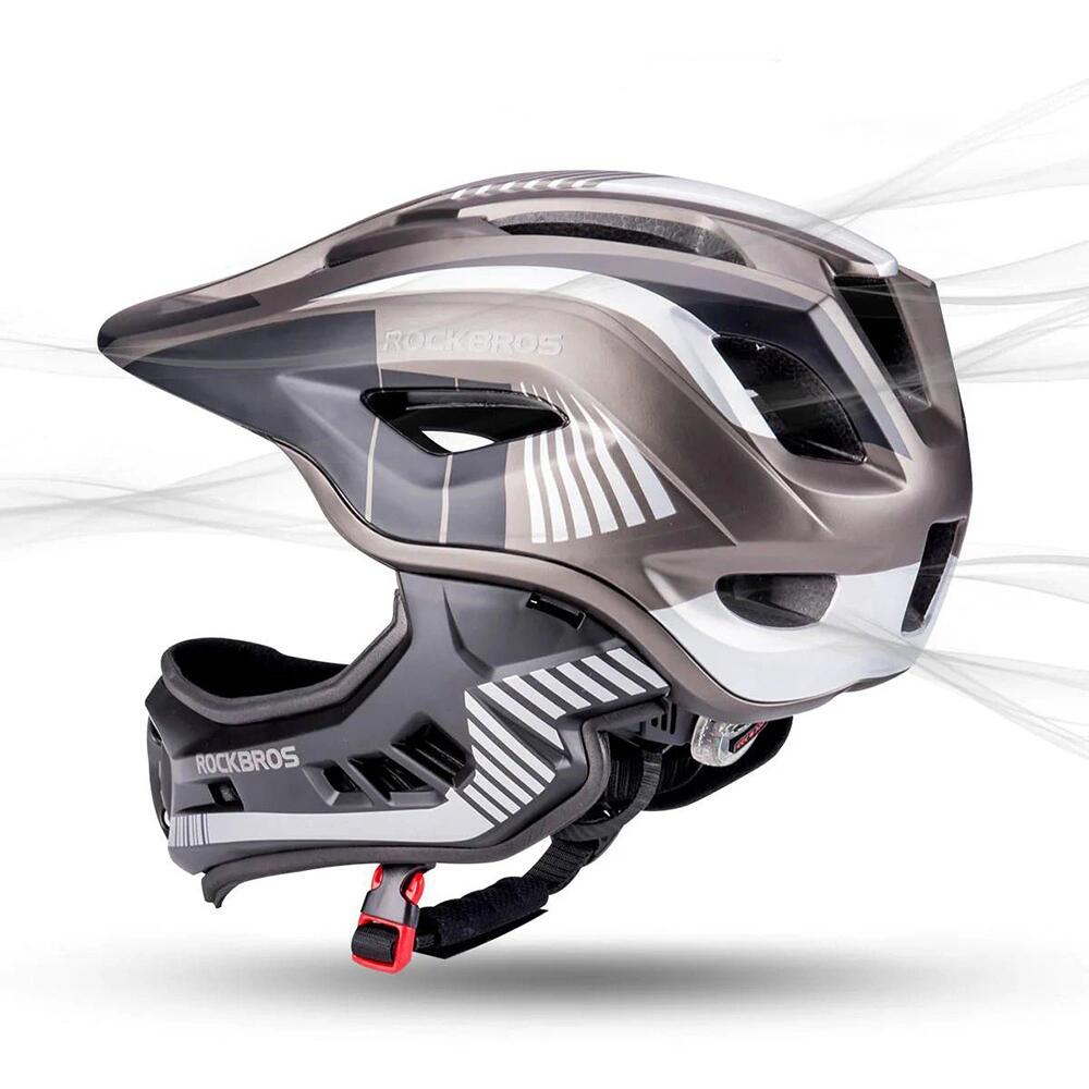 Kids' Bike Helmet with Removable Chin Guard ROCKBROS | Decathlon