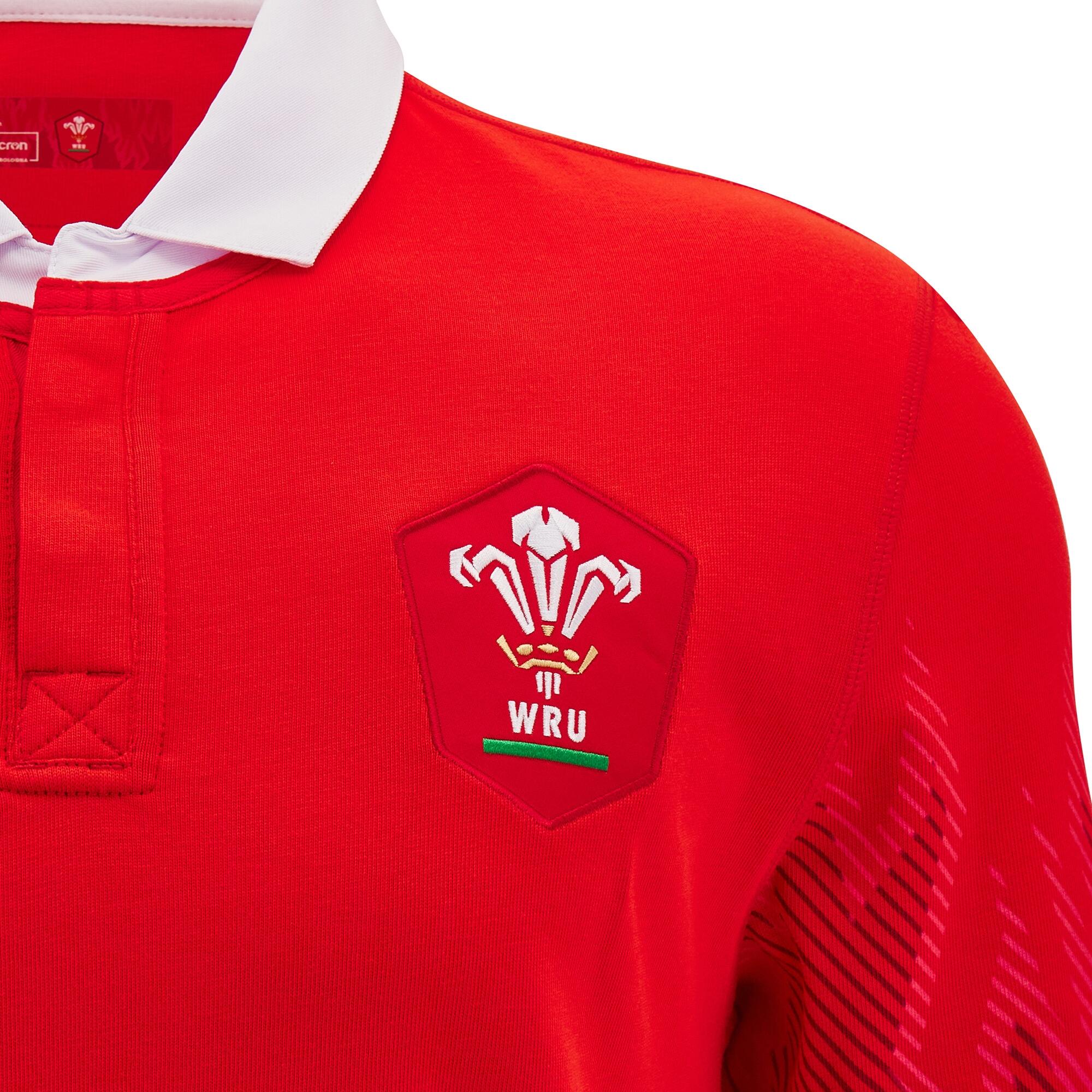 Macron Wales WRU 2024/25 Adults Six Nations Home Cotton Rugby Shirt ...