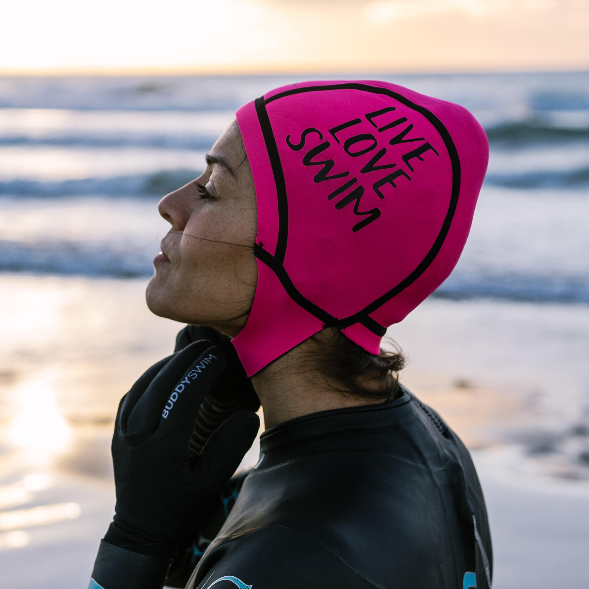 Neoprene Swim cap Trilaminate Warmth 2.5mm Pink | Decathlon