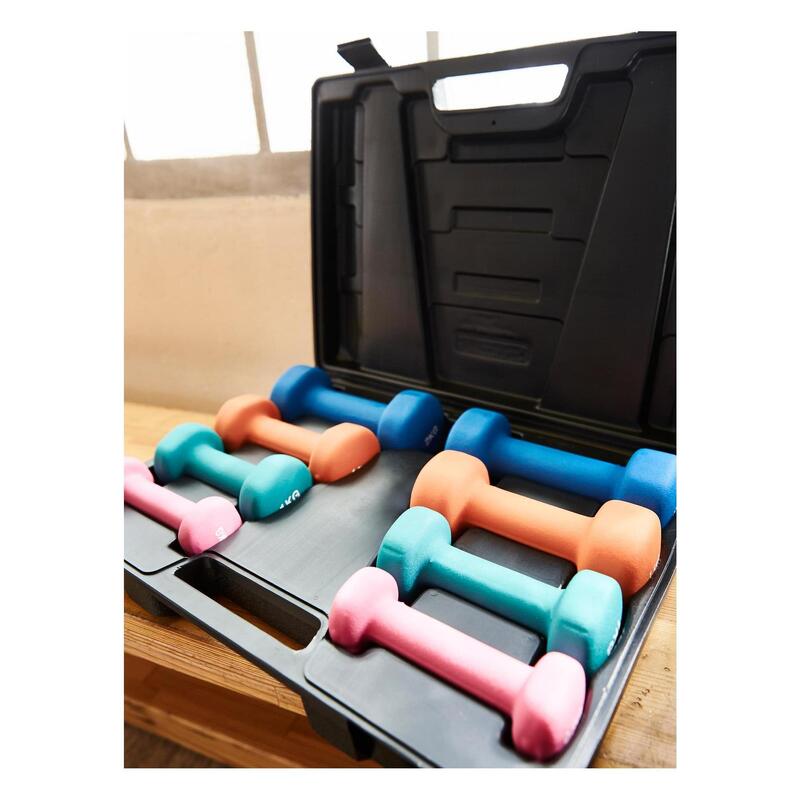 GORILLA SPORTS Aerobics Set 10 kg – 8 Halters - Incl. Koffer – Antislip ...