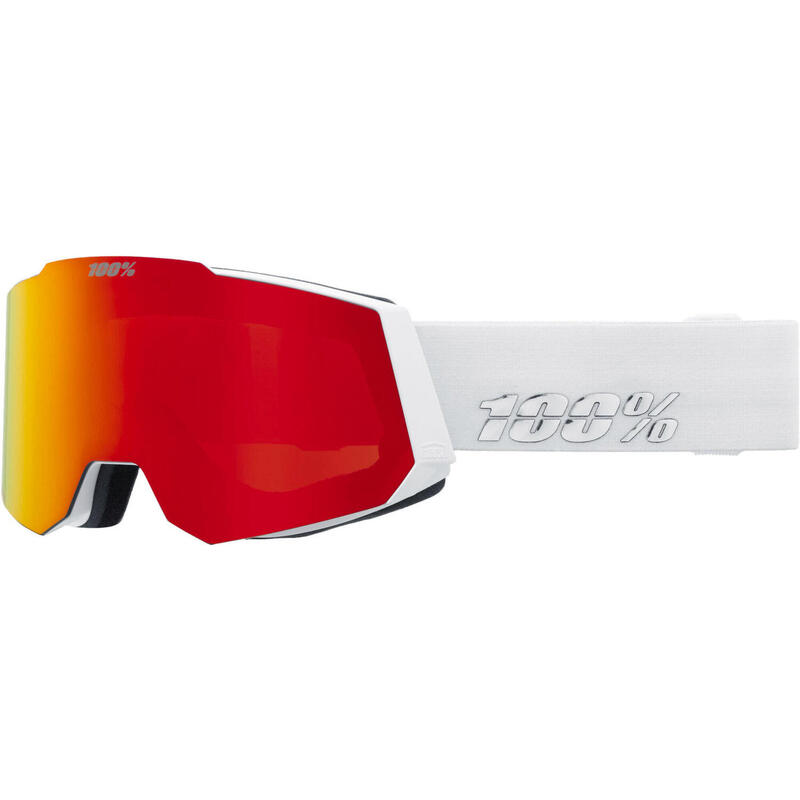 Masque SKI 100% SNOWCRAFT HIPER - WHITE/RED ecran MIRROR RED 100% ...