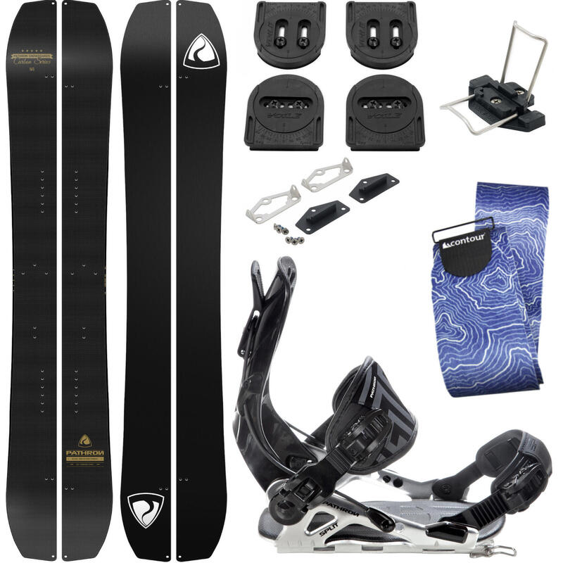 Snowboard splitboard set Carbon Gold Split bindings voile seals PATHRON | Decathlon