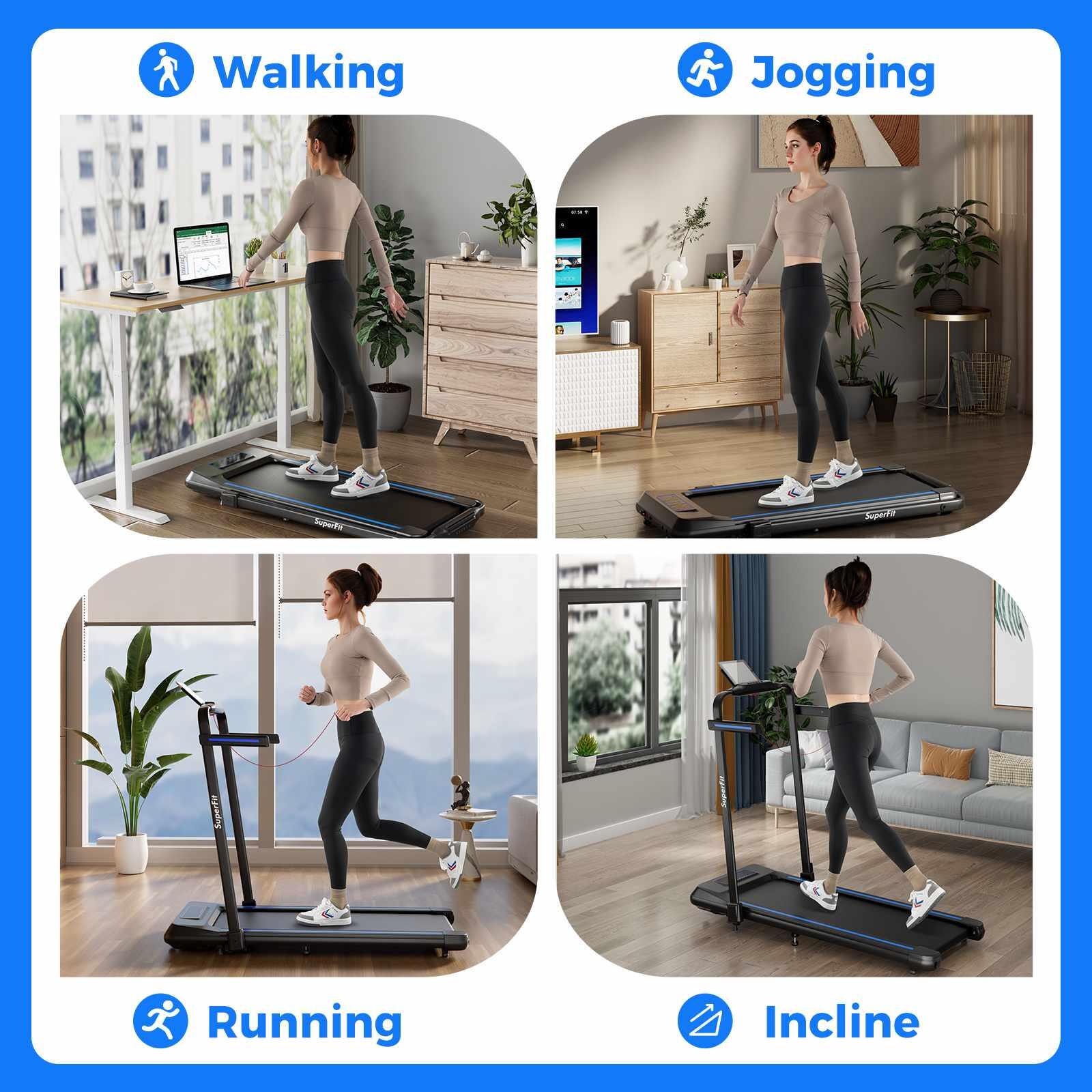 3.0 HP 2 in 1 Folding Treadmill with Incline Remote Control