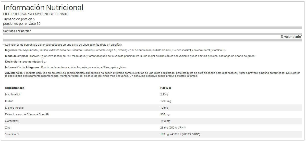 probióticos Life Pro OvaPro Myo Inositol 150g LIFEPROOF | Decathlon