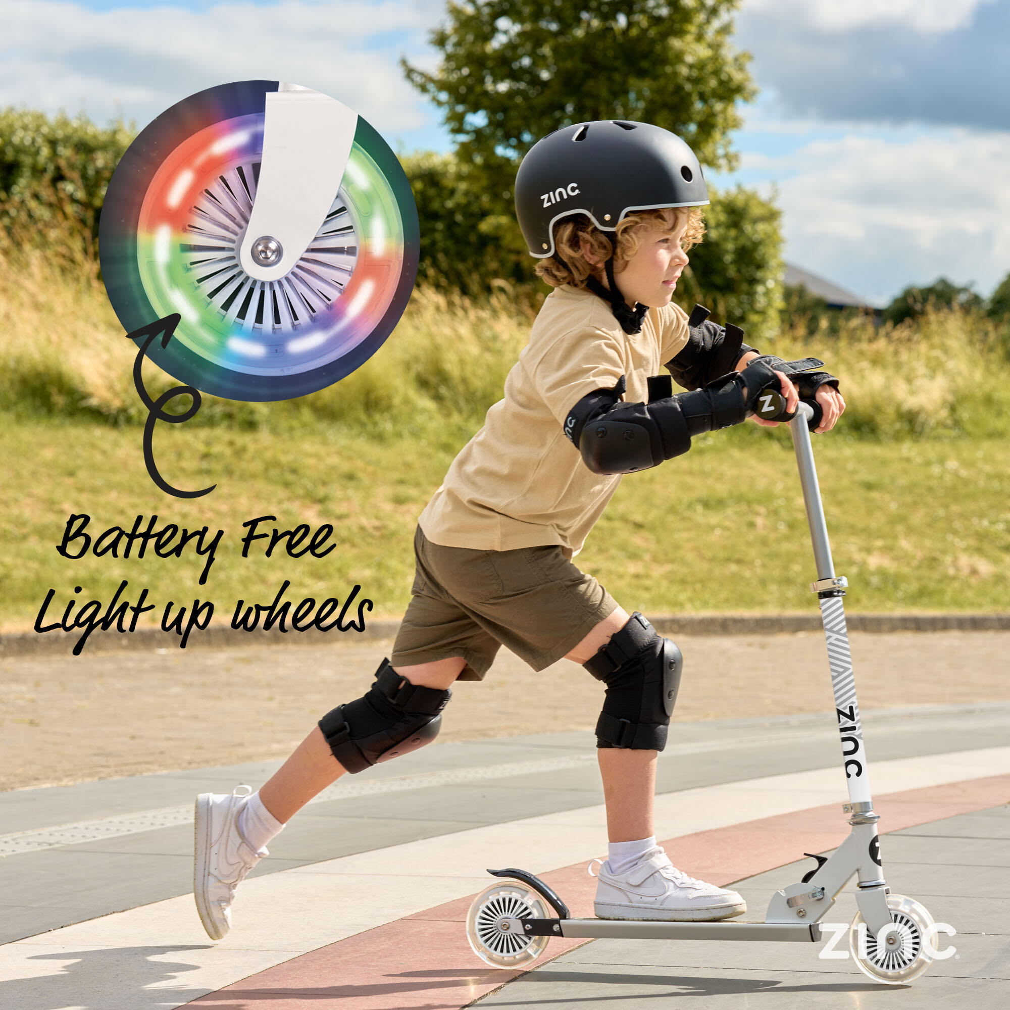 Zinc Two Wheel Folding Rider Scooter | Decathlon