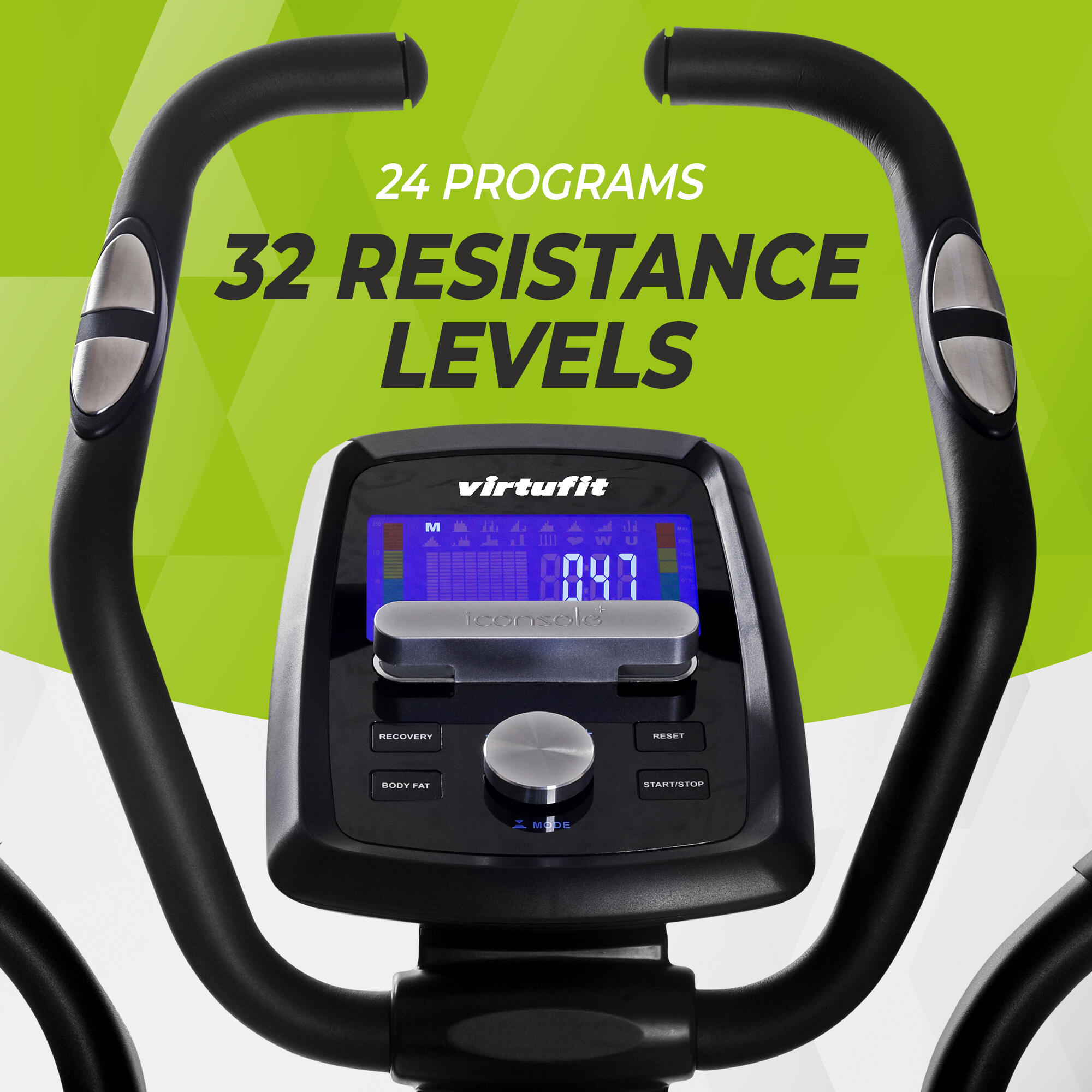 VirtuFit IConsole Total Fit Ergometer — Elliptical Bike, 22 kg Flywheel ...