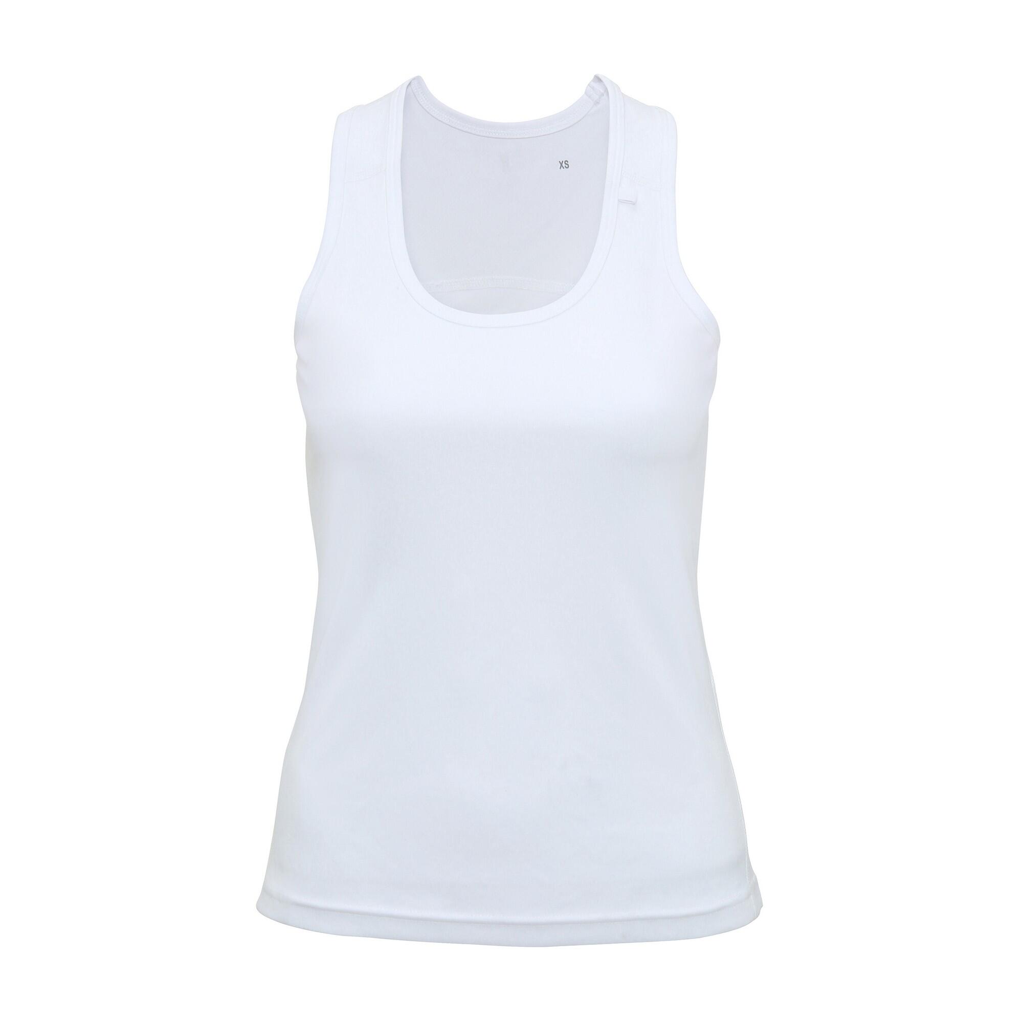 Tri Dri Womens/Ladies Panelled Fitness Sleeveless Vest (White) TRIDRI ...