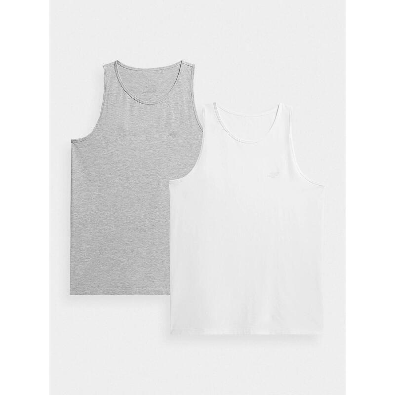 4F - Maieu bărbați Slim 4F, set 2 bucăți, Negru/Gri, 3XL | Decathlon