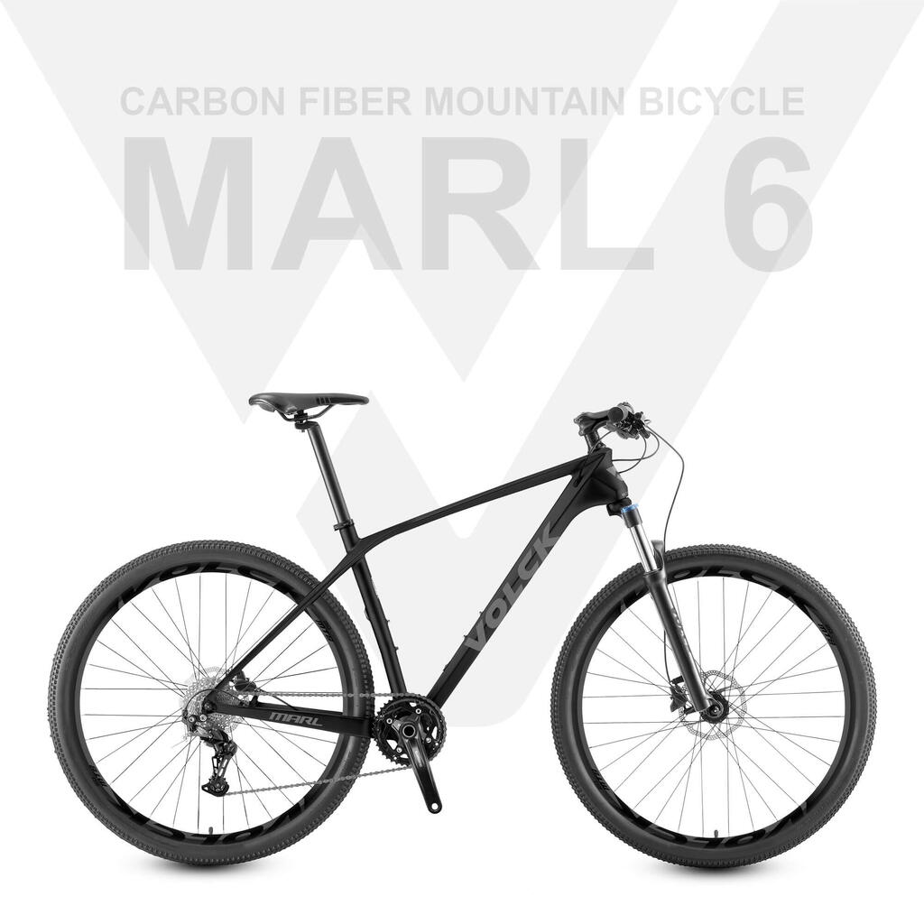 VOLCK Marl 6 Carbon Fiber Mountain Bike (27.5" x 19") - Black/Grey