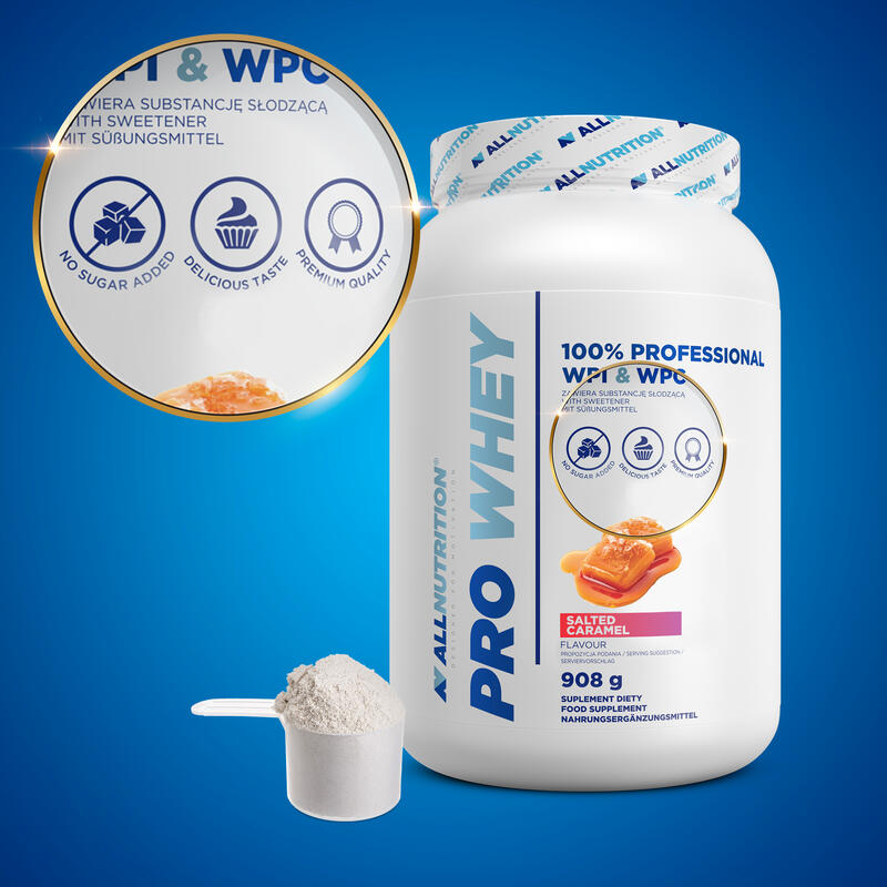Odżywka bia kowa PRO WHEY WPC +WPI 908g LODY TRUSKAWKOWE ALLNUTRITION | Decathlon