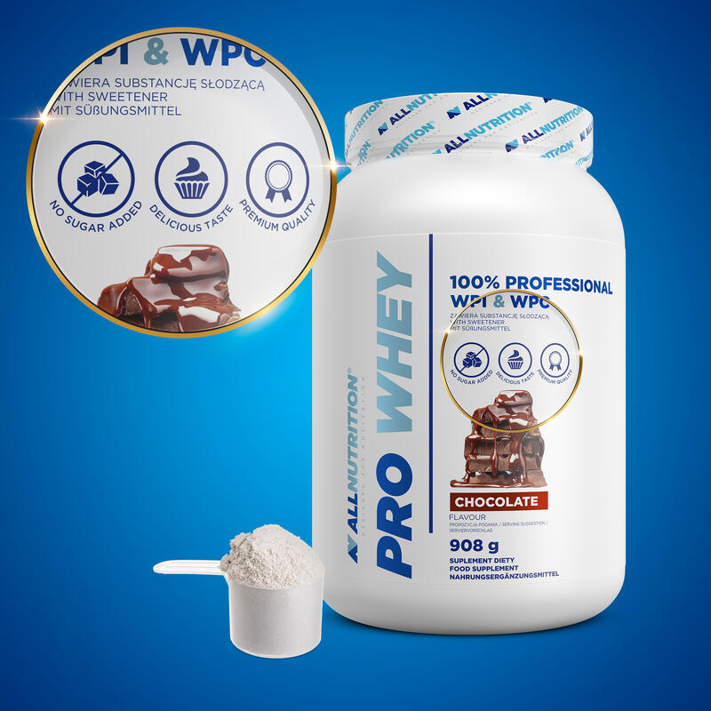 Odżywka bia kowa PRO WHEY WPC +WPI 908g LODY TRUSKAWKOWE ALLNUTRITION | Decathlon