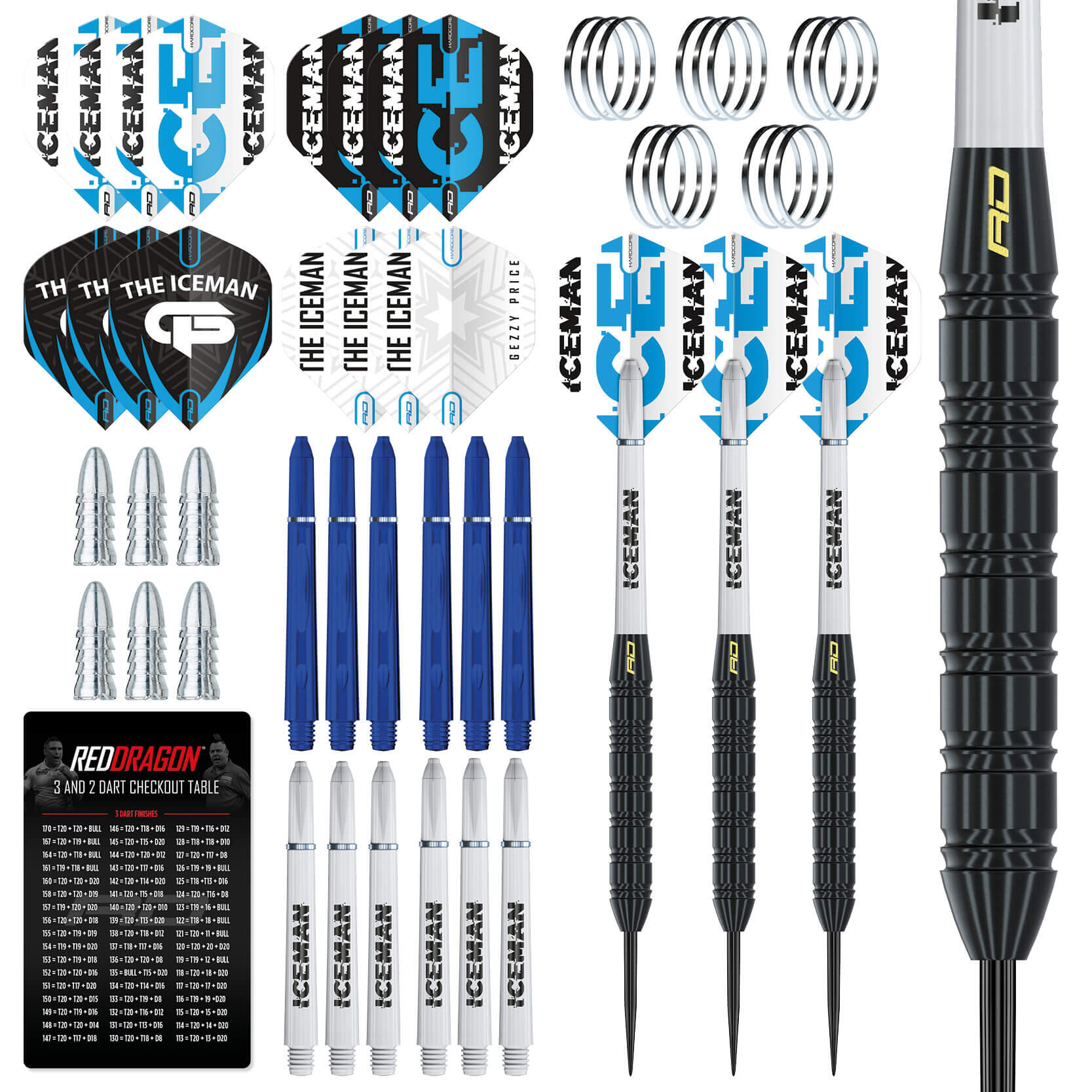 Red Dragon Gerwyn Price Iceman Ultimate 50 piece Darts set | Decathlon