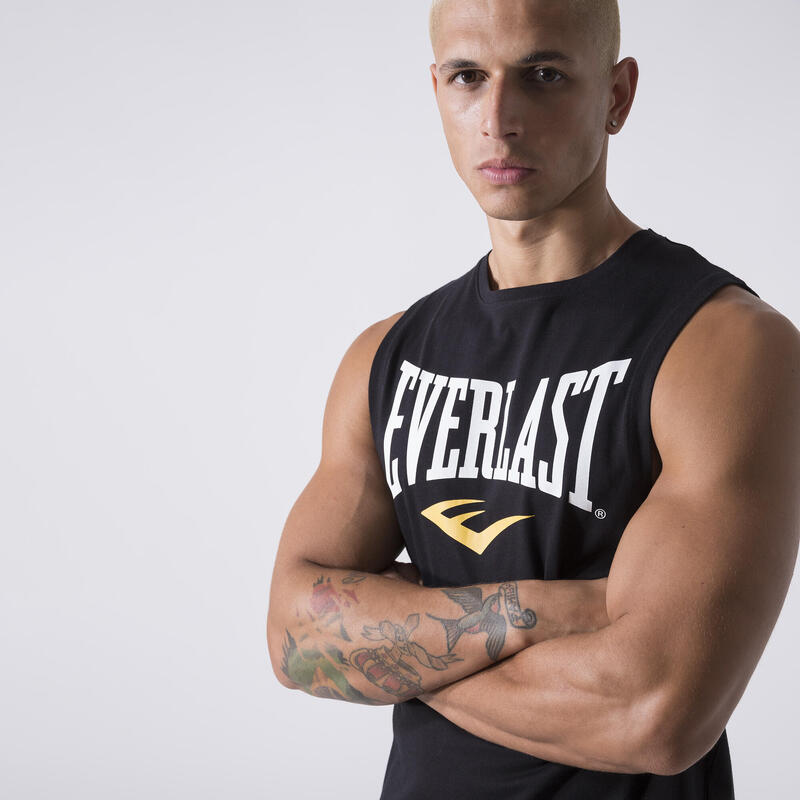 DEBARDEUR ICONIQUE EN JERSEY GRIS CHINÉ COTON, POLYESTER EVERLAST ...