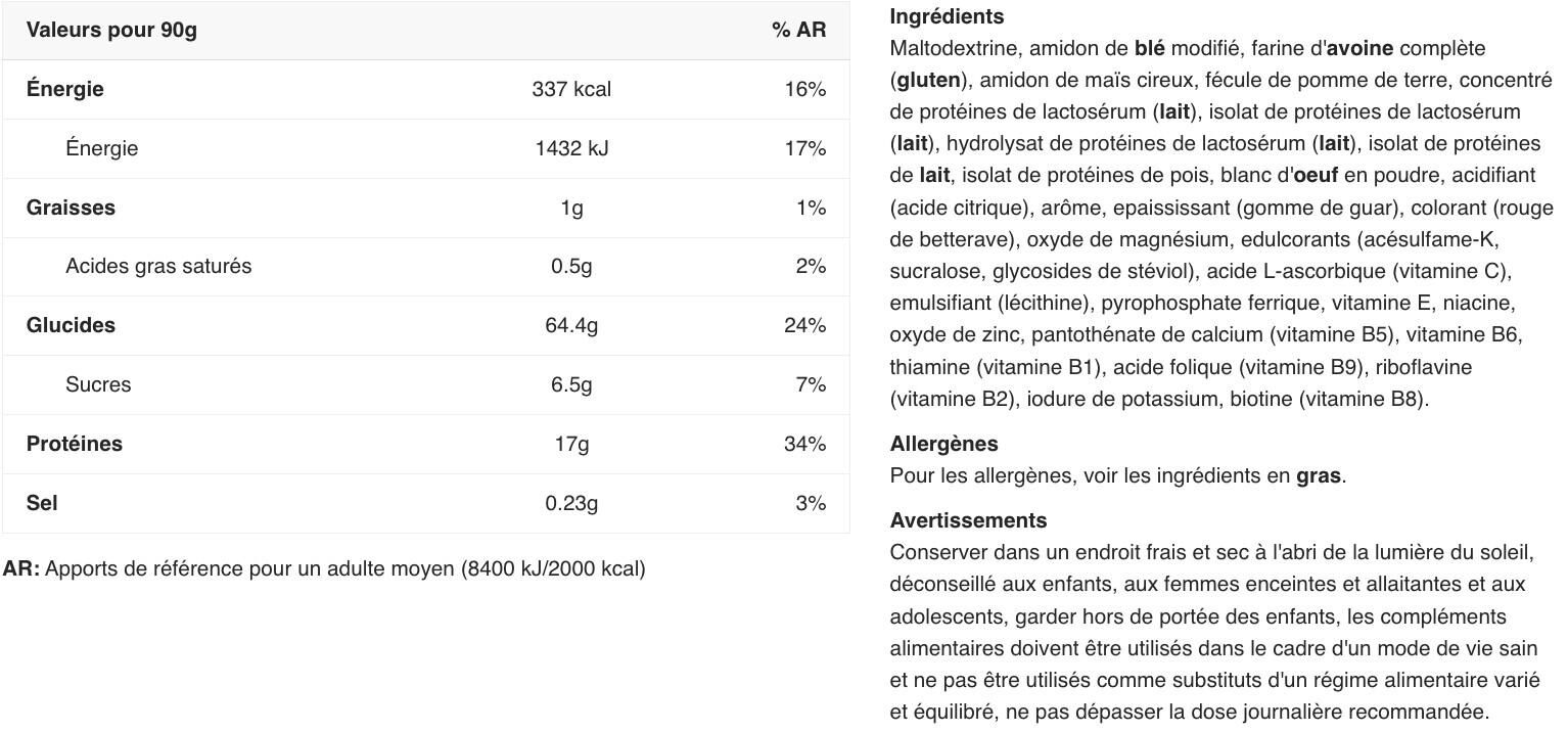 Lean gainer - Mega Mass 2000 - Fraise 1500g | Decathlon