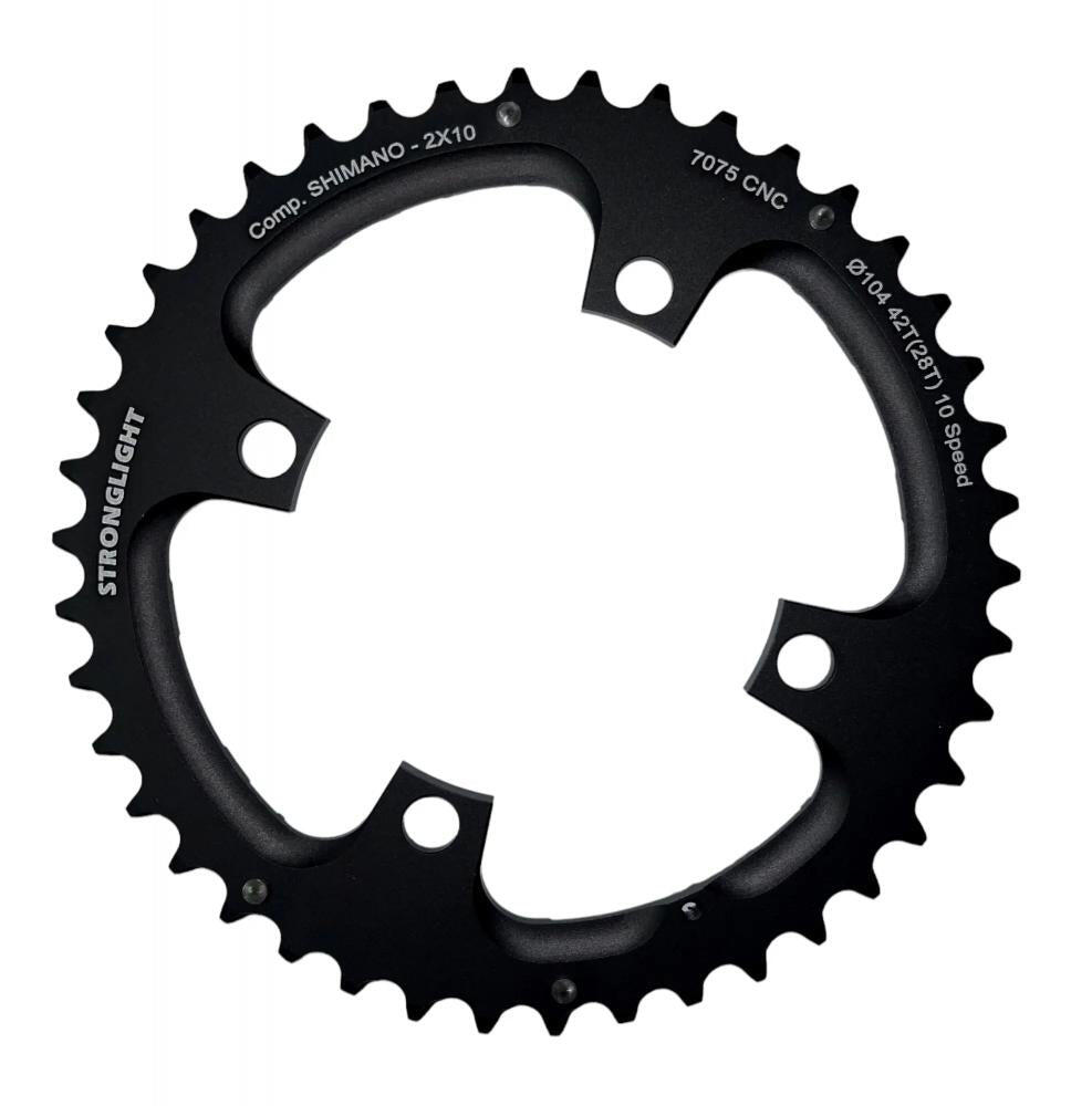 Stronglight Kettenblatt MTB 104/64 2x10 außen 38 Zähne, schwarz,10-fach Shimano STRONGLIGHT ...