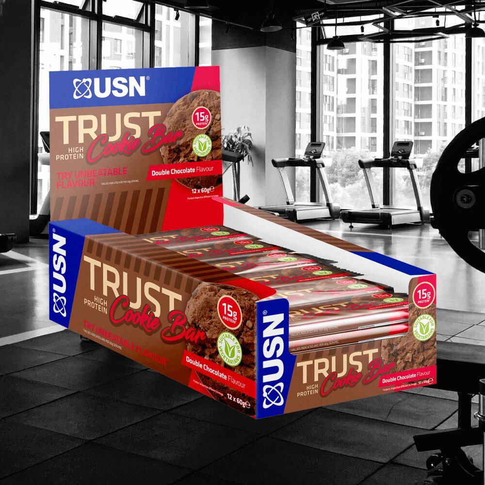 USN Trust Cookie Bars (12x60g) Double Chocolate USN | Decathlon
