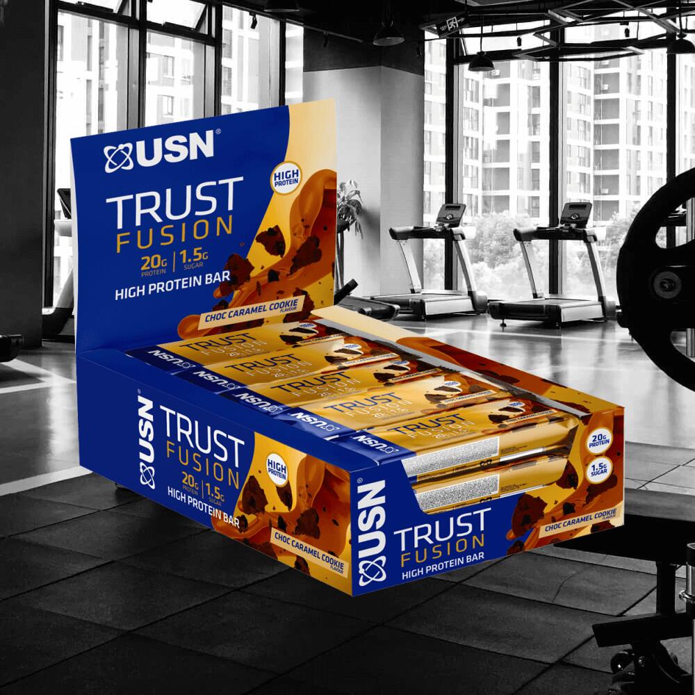 USN Trust Fusion Bar (15x55g) Choc Caramel Cookie USN | Decathlon