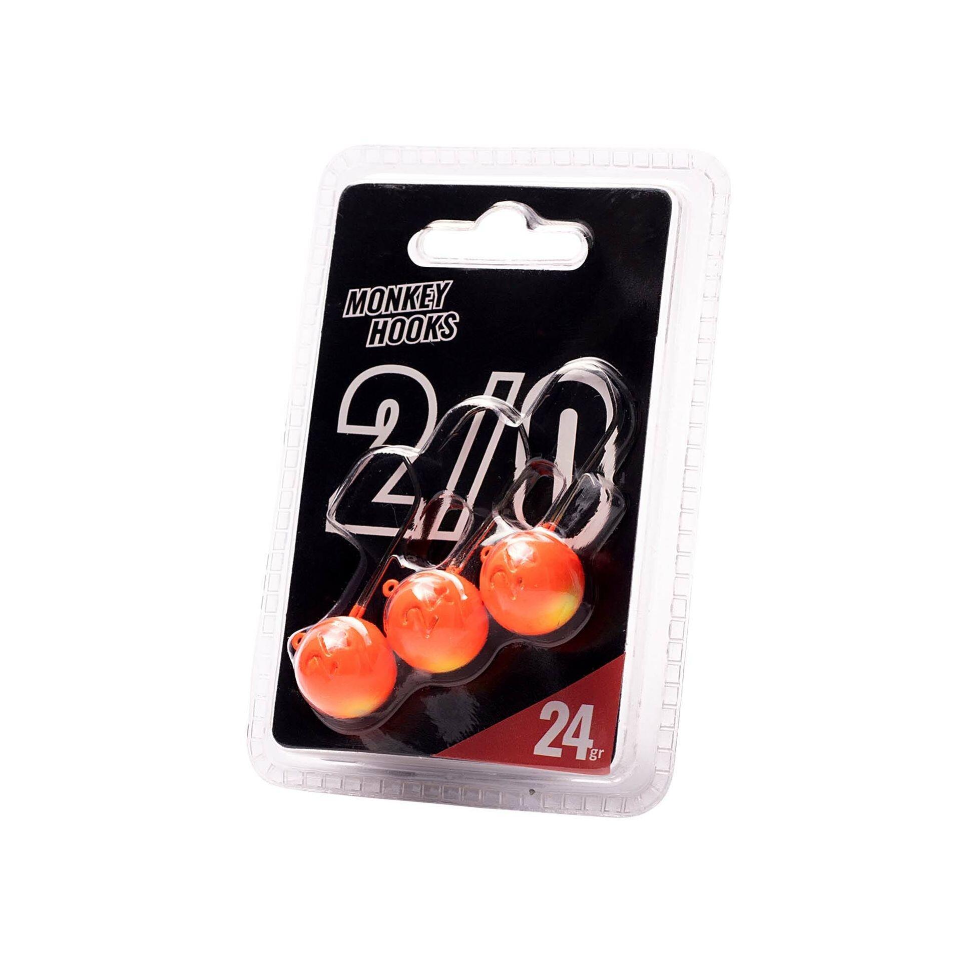 Jigkop Monkey Hook - Size 2/0 - Orange - Yellow 24g MONKEY LURES ...