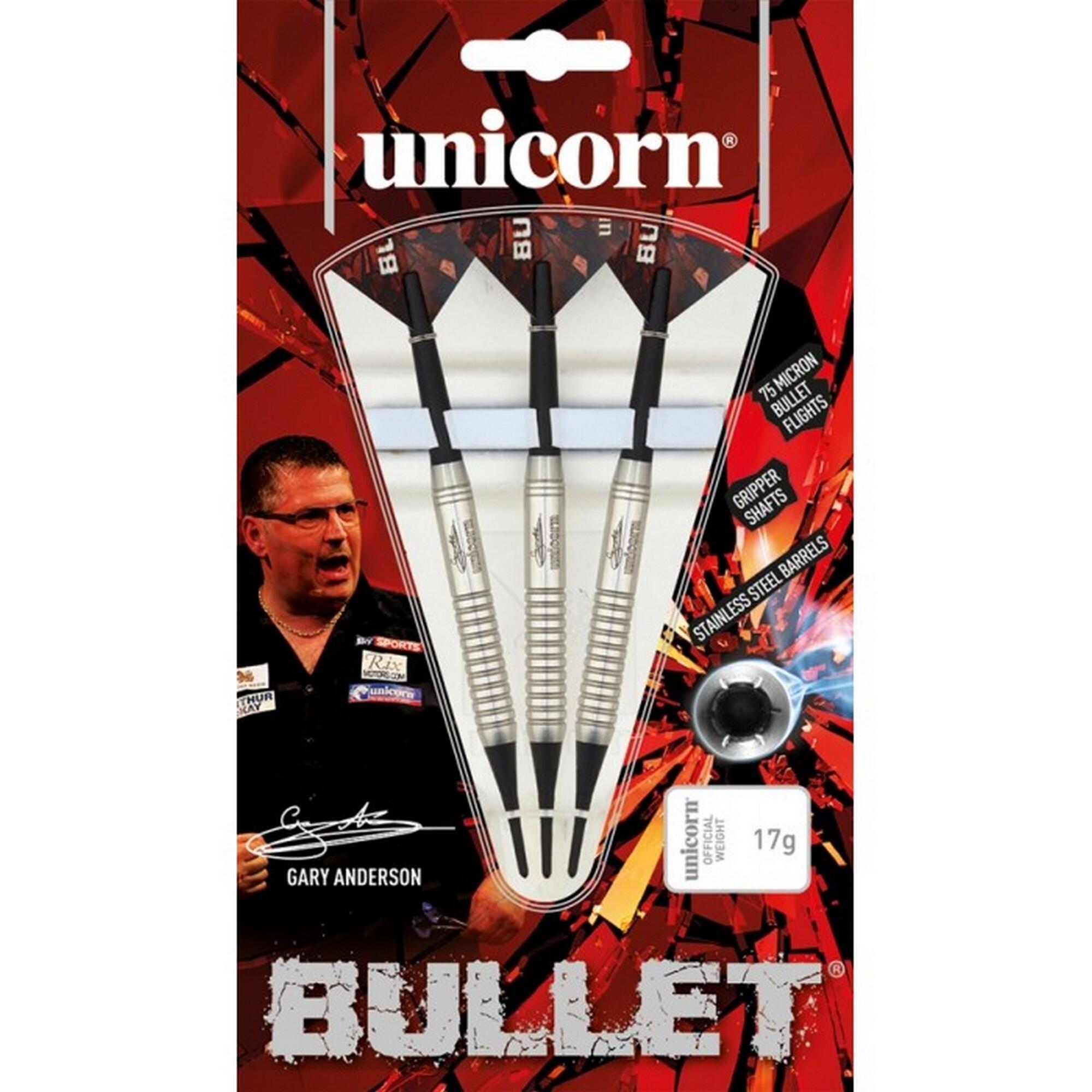 Bullet Gary Anderson Stainless Steel Darts (Pack Of 3) (Silver) UNICORN ...