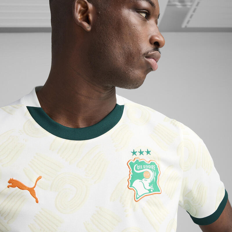 Maillot Côte d’Ivoire 2025 Extérieur Homme PUMA White Dark Myrtle Green ...
