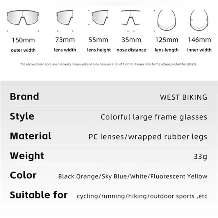 Kolorowe okulary przeciwsłoneczne do jazdy na rowerze WEST BIKING ...