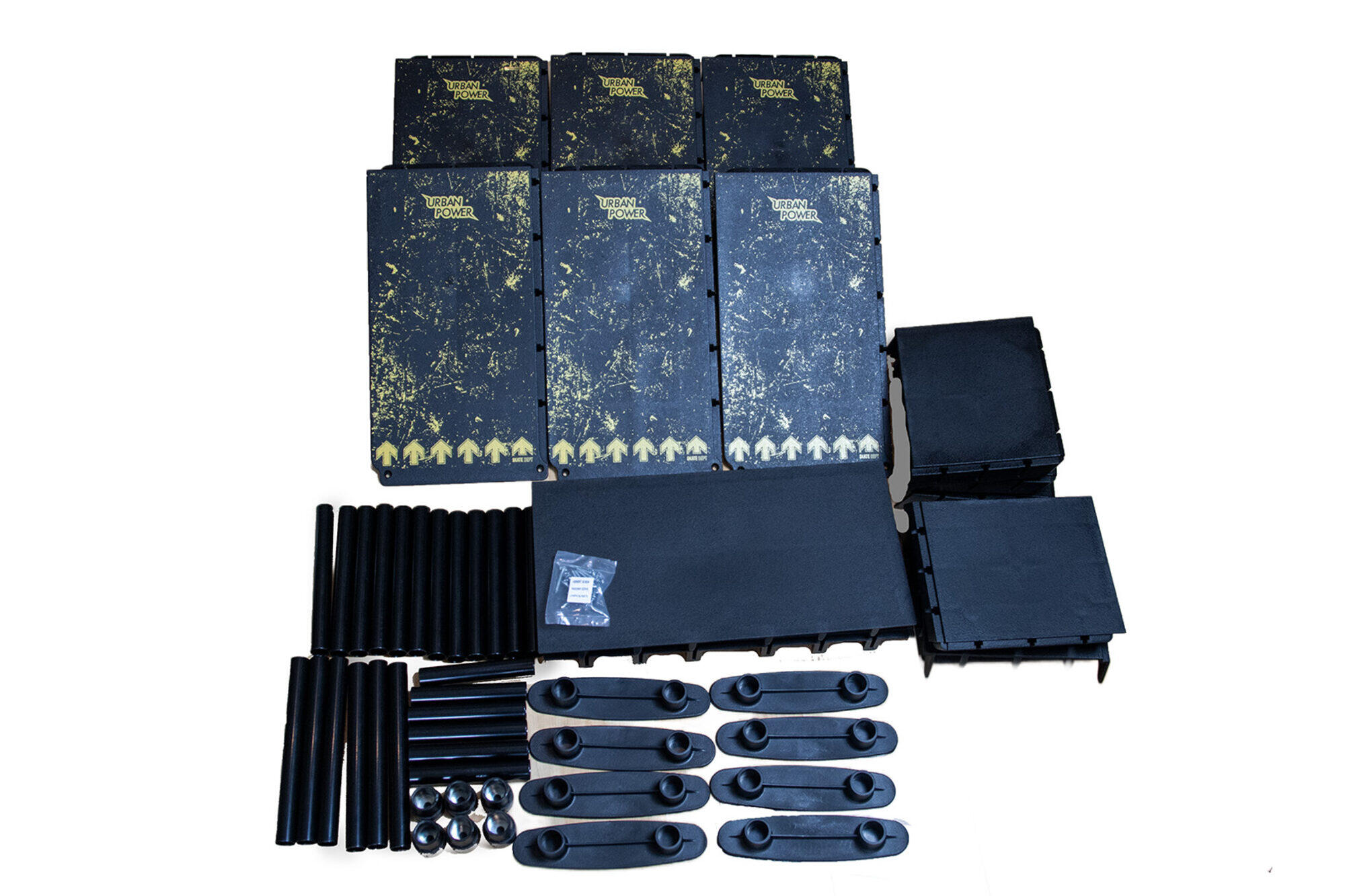 Modular Skate Ramps - 13 Configurations, Rigid PVC, 6 Pieces POWER SHOT ...