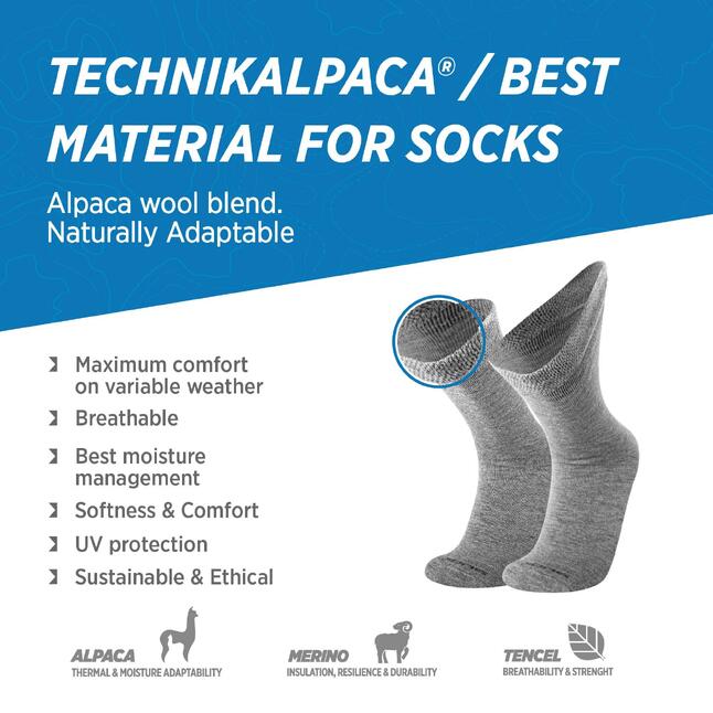 ANDINA OUTDOORS Alpaca merino wandelsokken: DRESS ZERO extra sterk gewatteerde bergbeklimmer ...