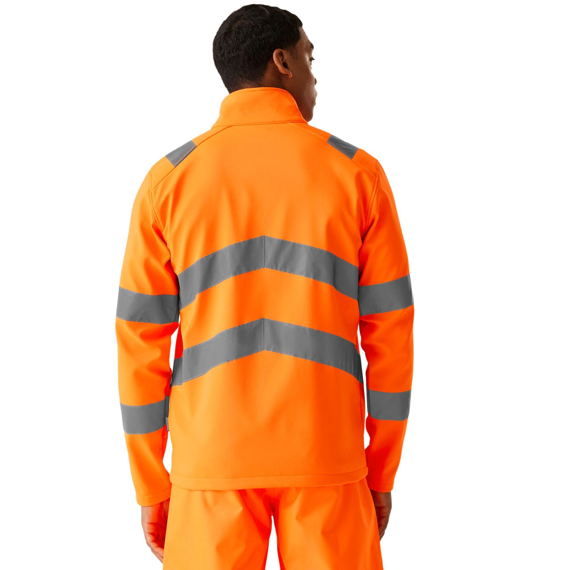 Mens 2 Layer HiVis Soft Shell Jacket (Orange) REGATTA | Decathlon