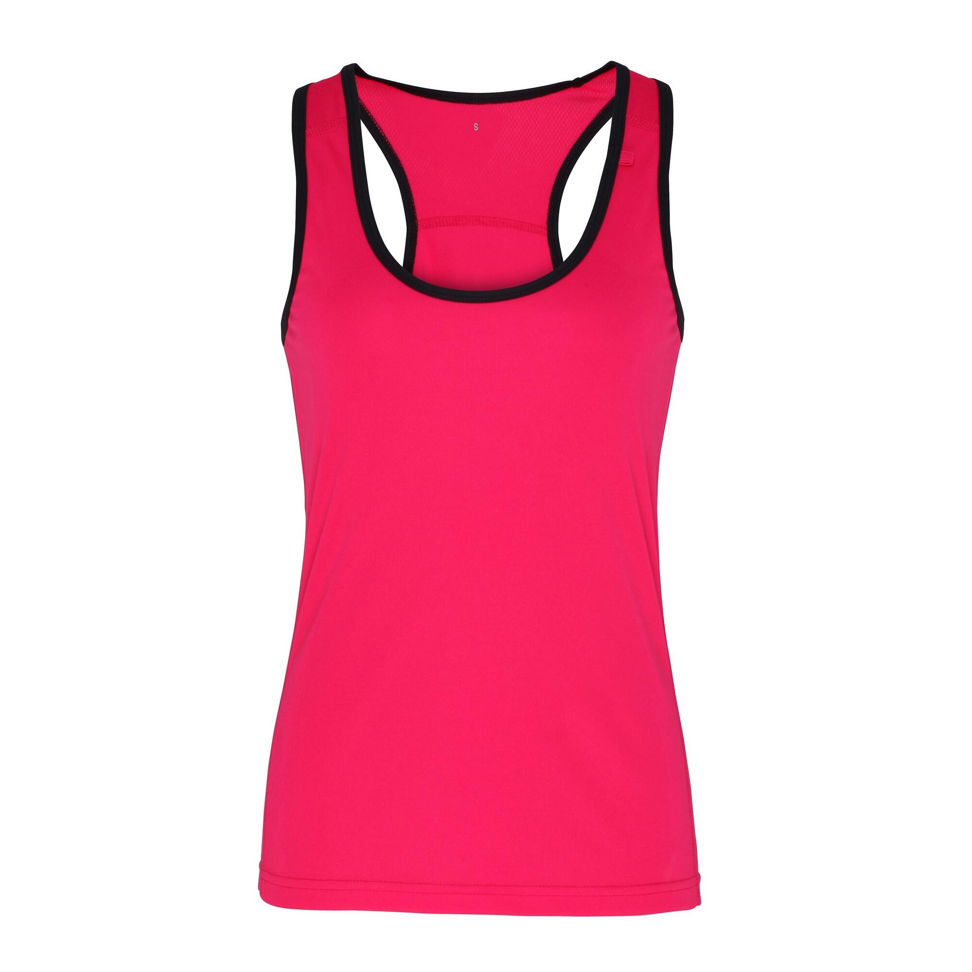 Tri Dri Womens/Ladies Panelled Fitness Sleeveless Vest (Hot Pink ...