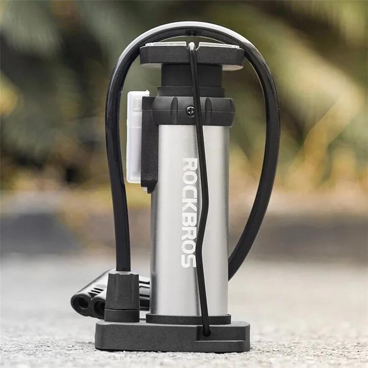 ROCKBROS - Pomp de picior biciclete portabilă, presiune mare, negru ...