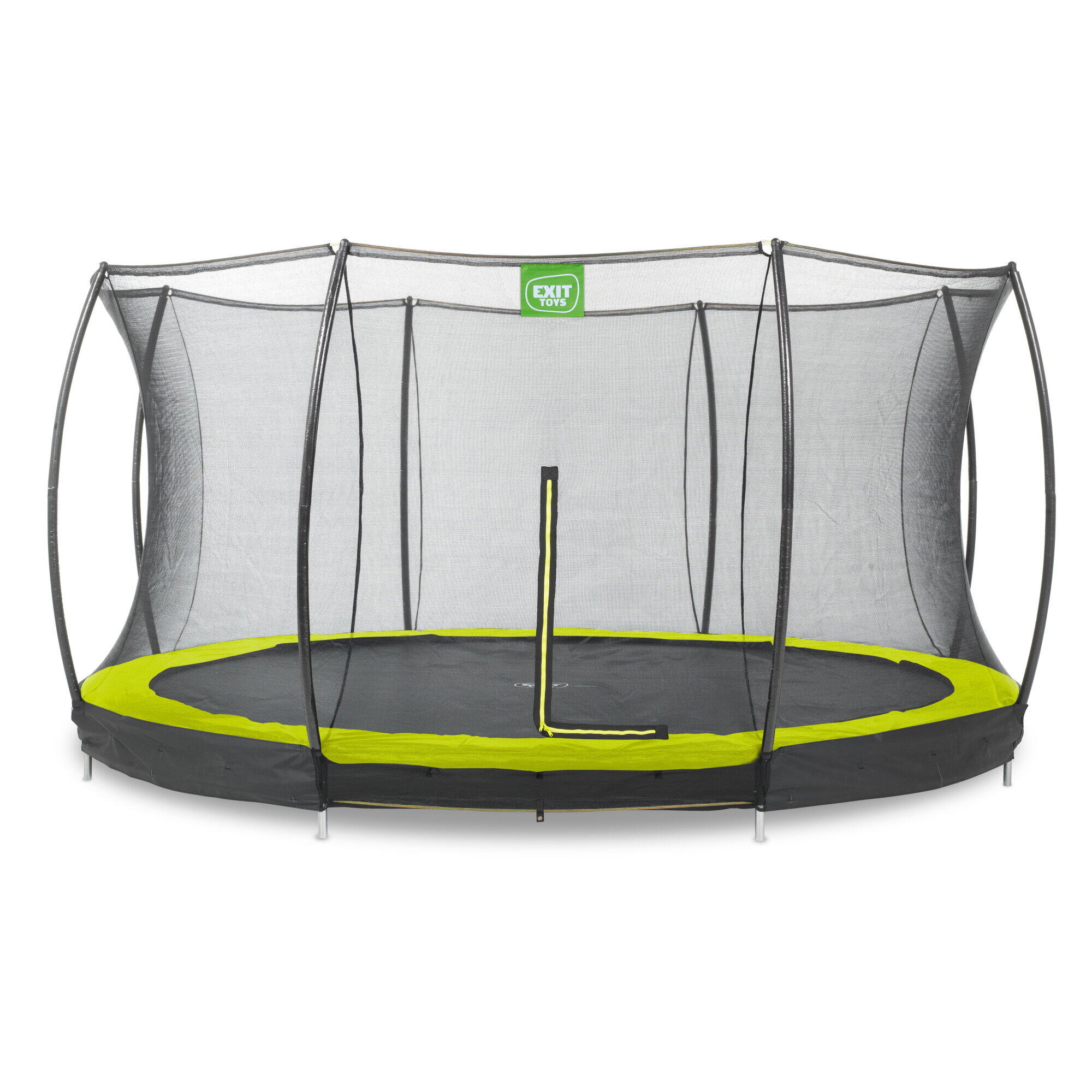 EXIT Silhouette ground trampoline 14ft with safety net - green - Decathlon