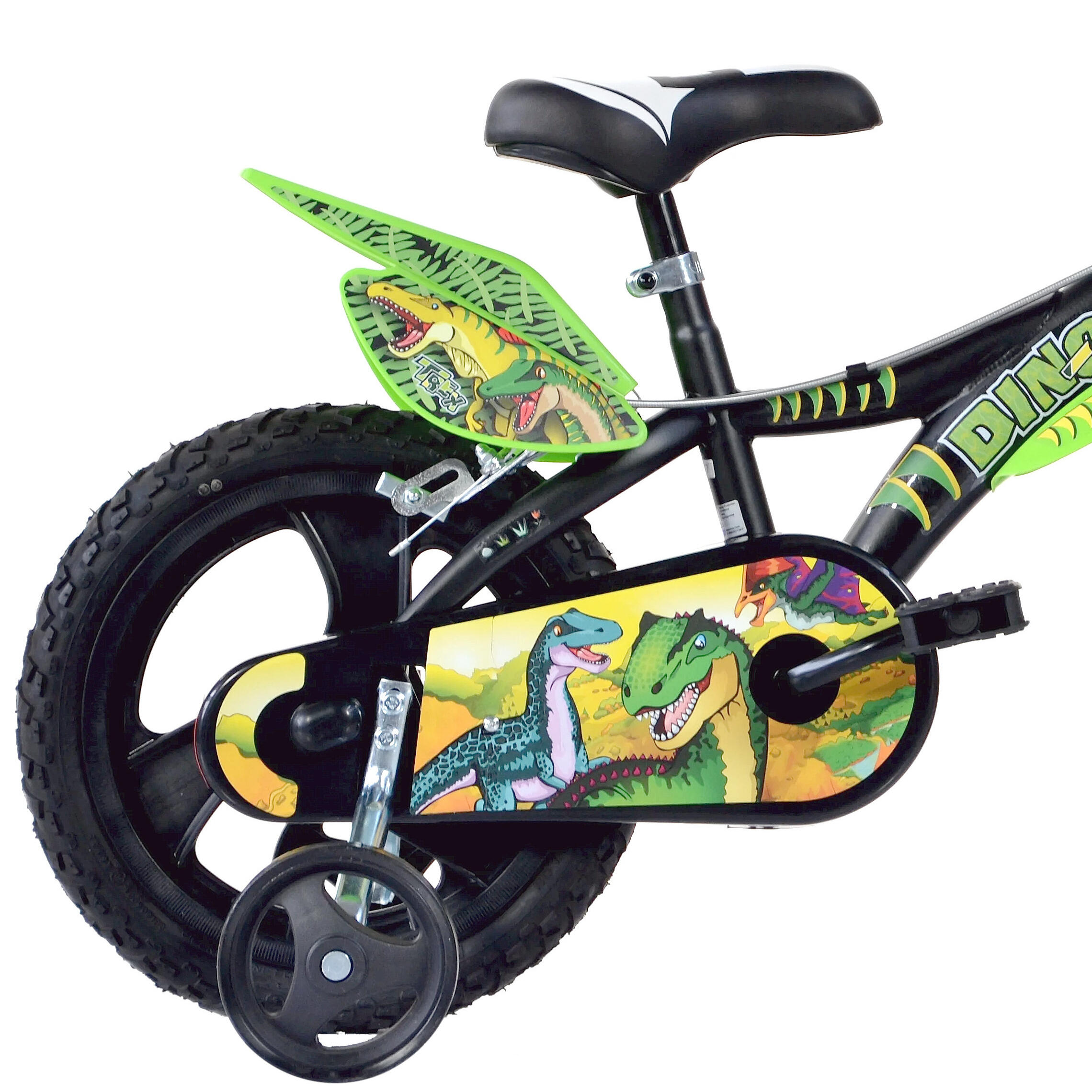 Dino Dinosaur 14In Kids Bike - Black/Green DINO BIKES | Decathlon