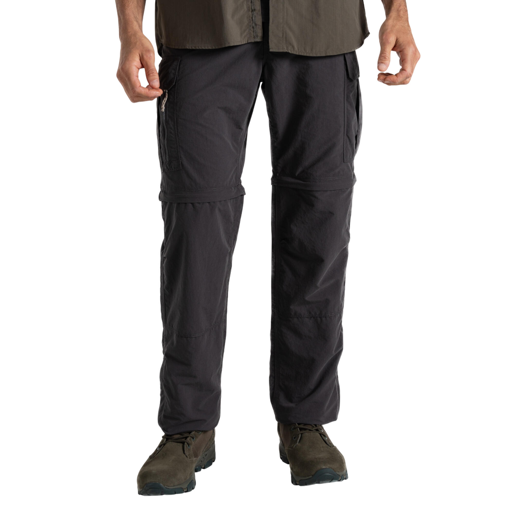 Mens NosiLife III Convertible Cargo Trousers (Black Pepper) CRAGHOPPERS ...