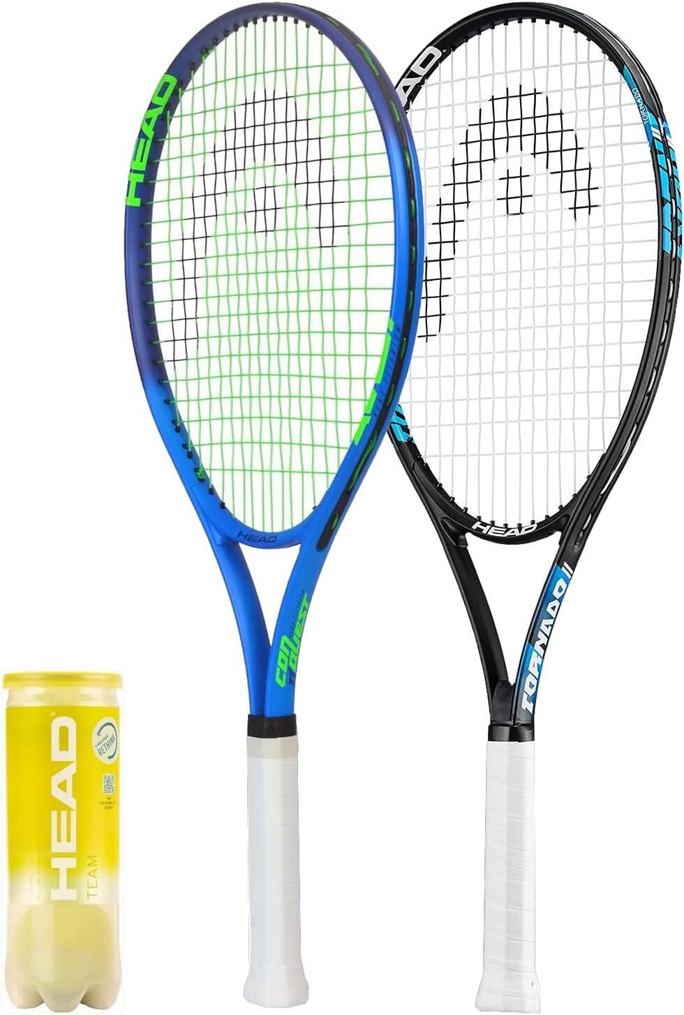 HEAD Ti Titanium Tennis Racket Twin Set, Covers & 3 Tennis Balls HEAD ...