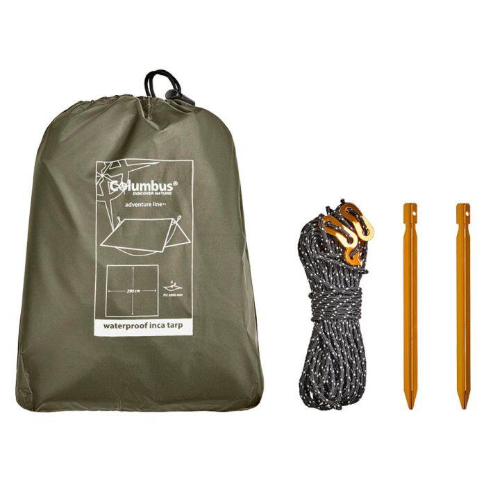 Hamac de Randonnée Avec Abri Columbus Inca Kaki COLUMBUS OUTDOOR ...