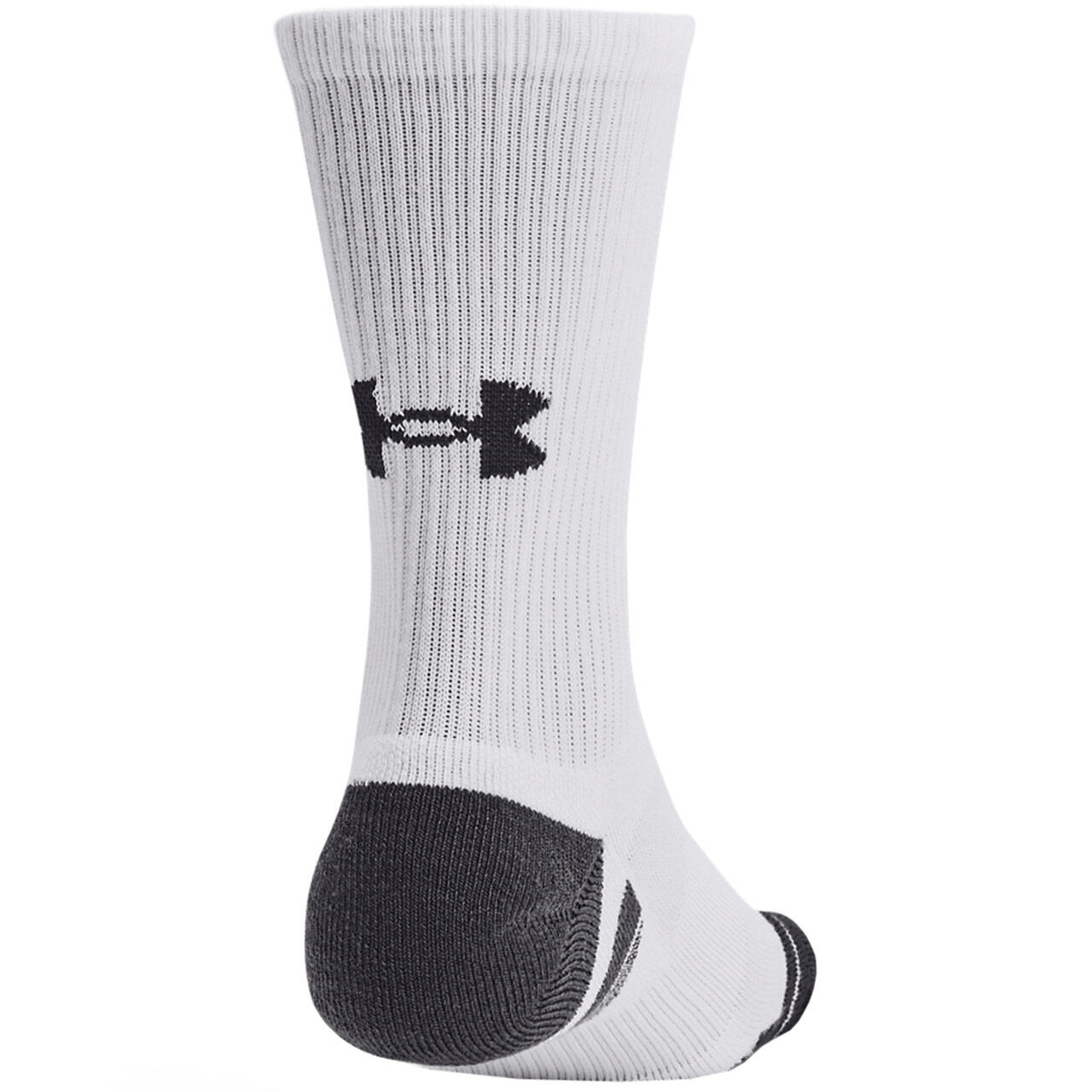Pack of 3 UA Performance Tech High Crew Socks White | Decathlon