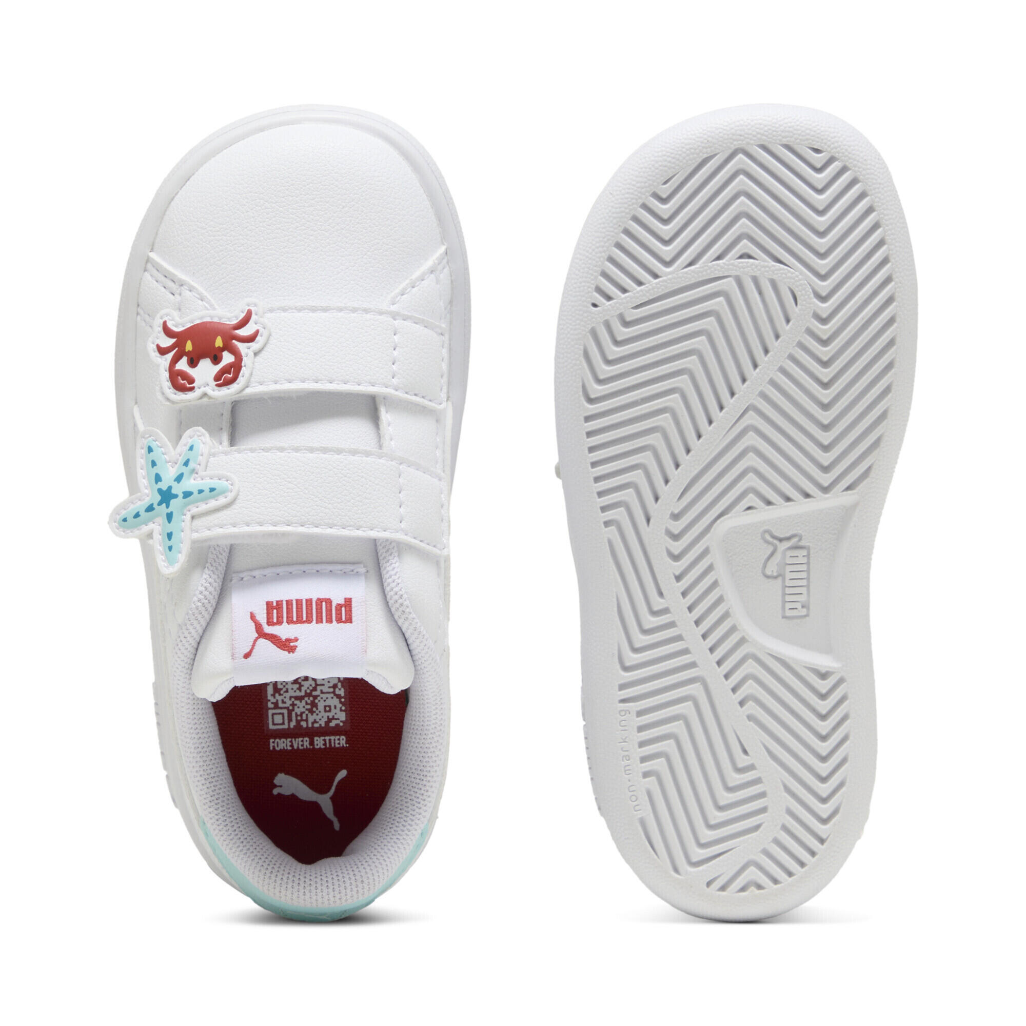 Smash 3.0 Badges sneakers voor peuters PUMA White Safe Lake Red Fire ...