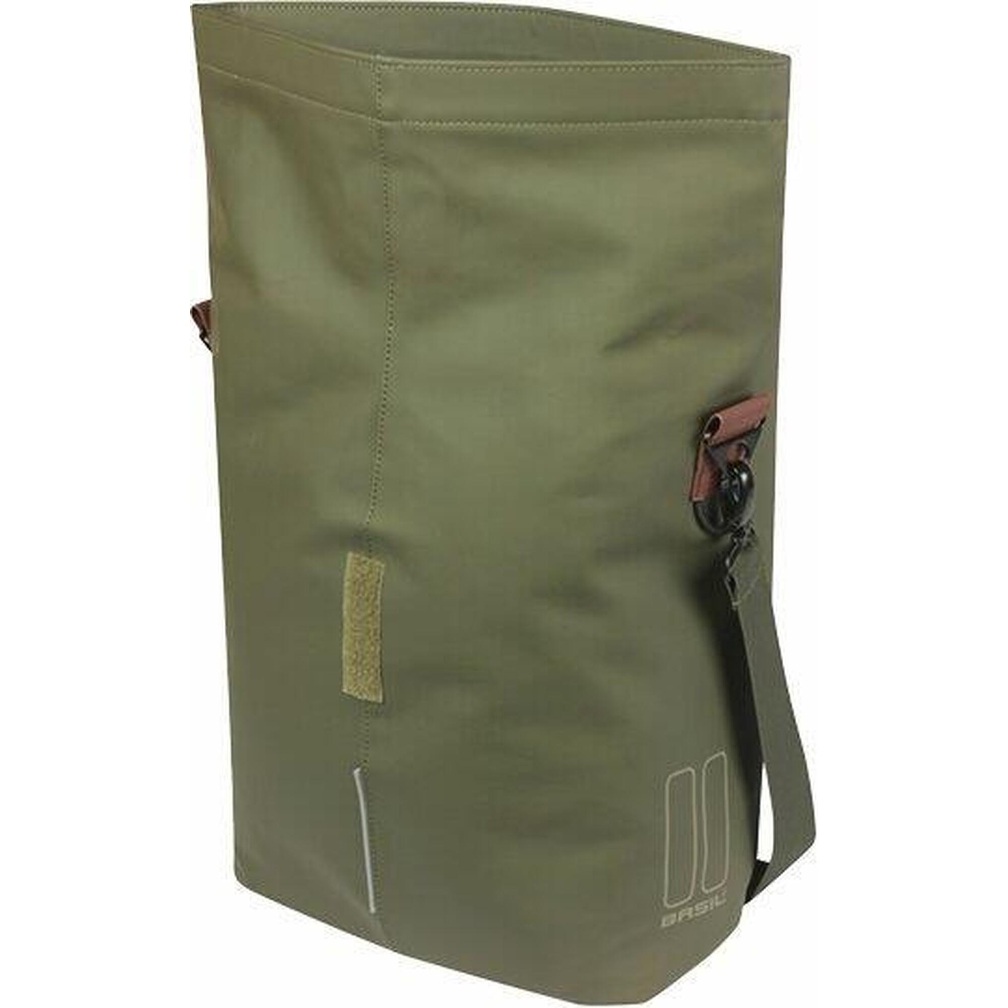Gepäckträger Fahrradtasche "City MIK Studs", moosgrün BASIL - Decathlon