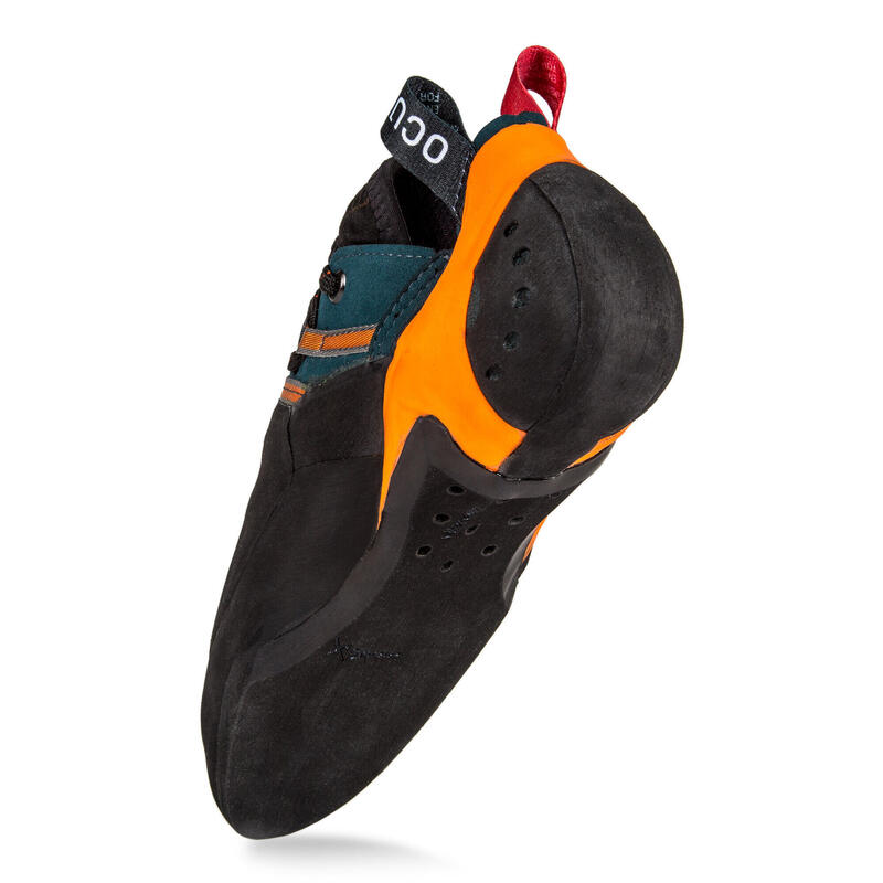 Chaussure d'escalade Ocún Sigma petrol/orange semi‑agressive, lacets ...