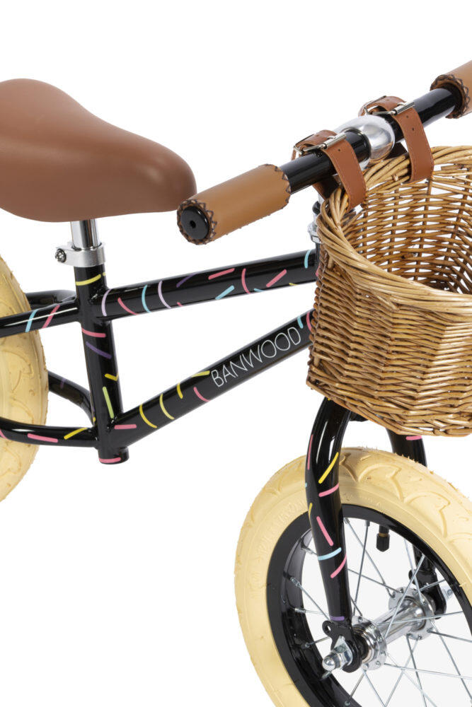 LOOPFIETS ZWART STAAL OUTDOOR FIETSEN 3-5 JAAR EVENWICHTONTWIKKELING ...