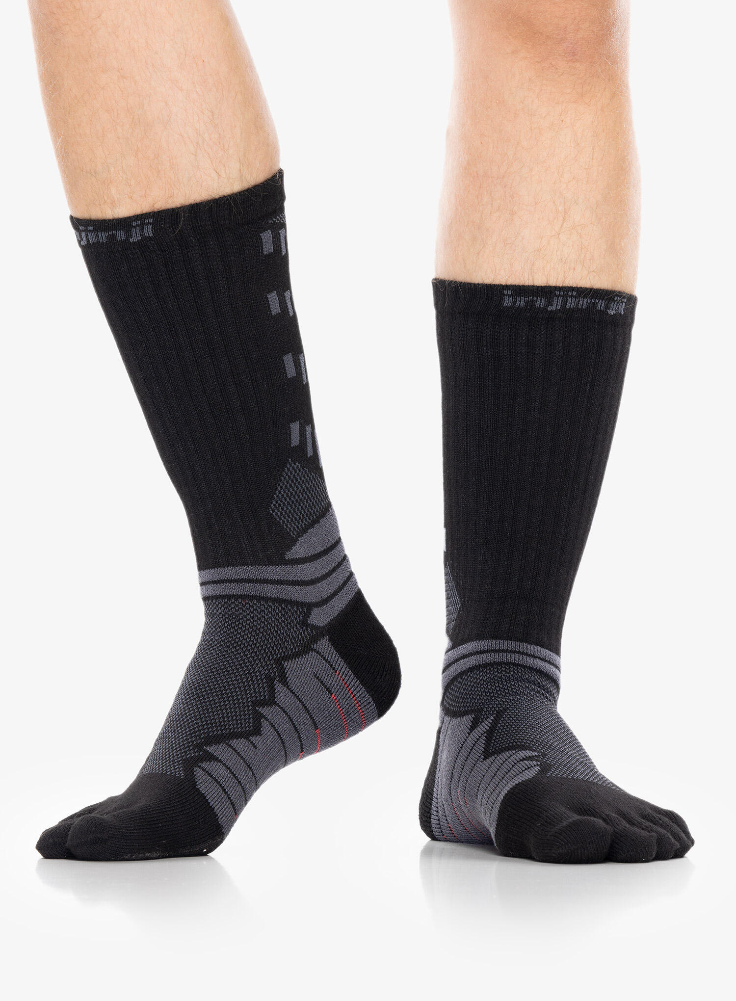 Injinji Men's Mid-Weight Ultra-Run Crew Length Toe Socks INJINJI ...