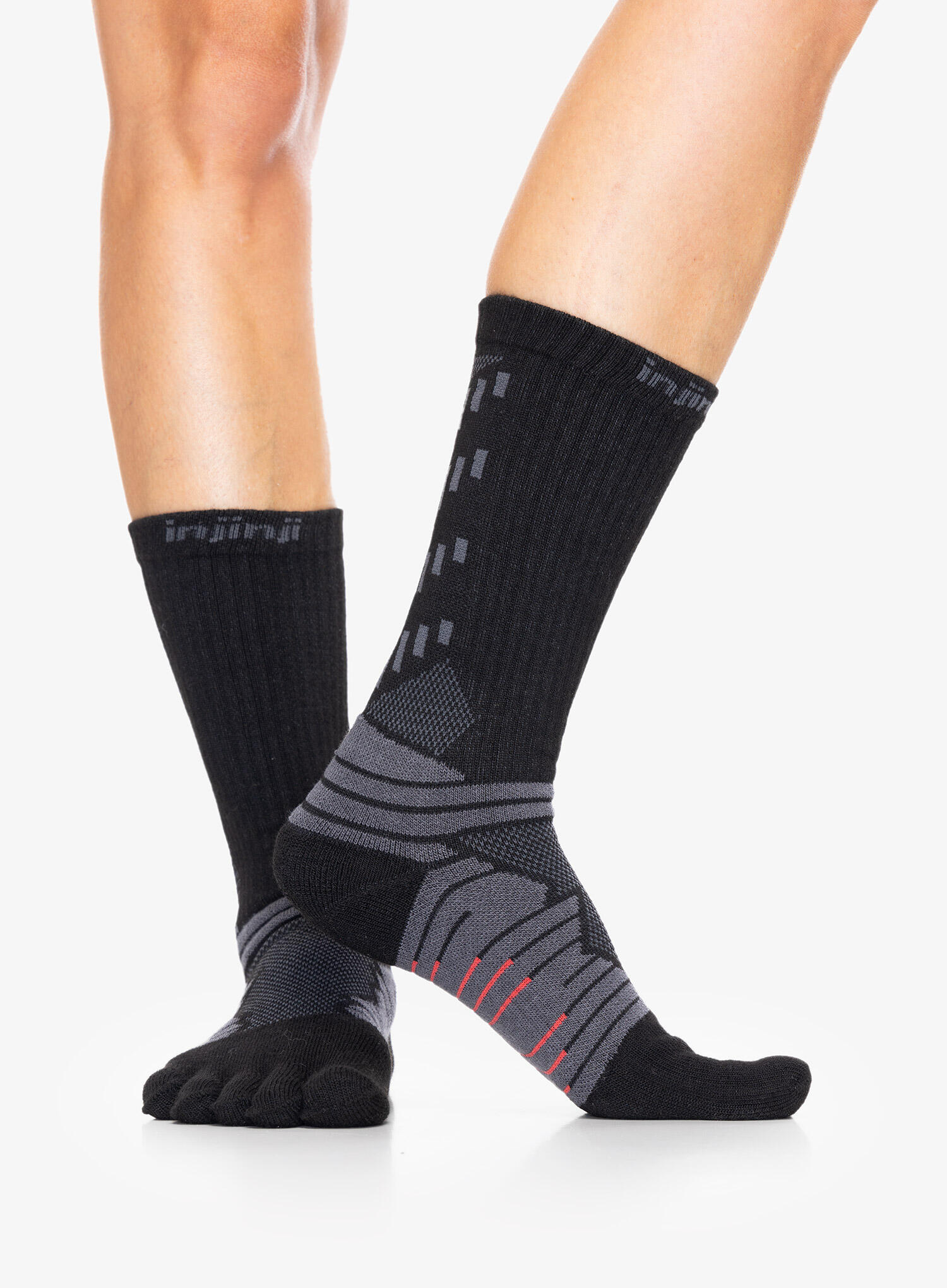 Injinji Men's Mid-Weight Ultra-Run Crew Length Toe Socks INJINJI ...