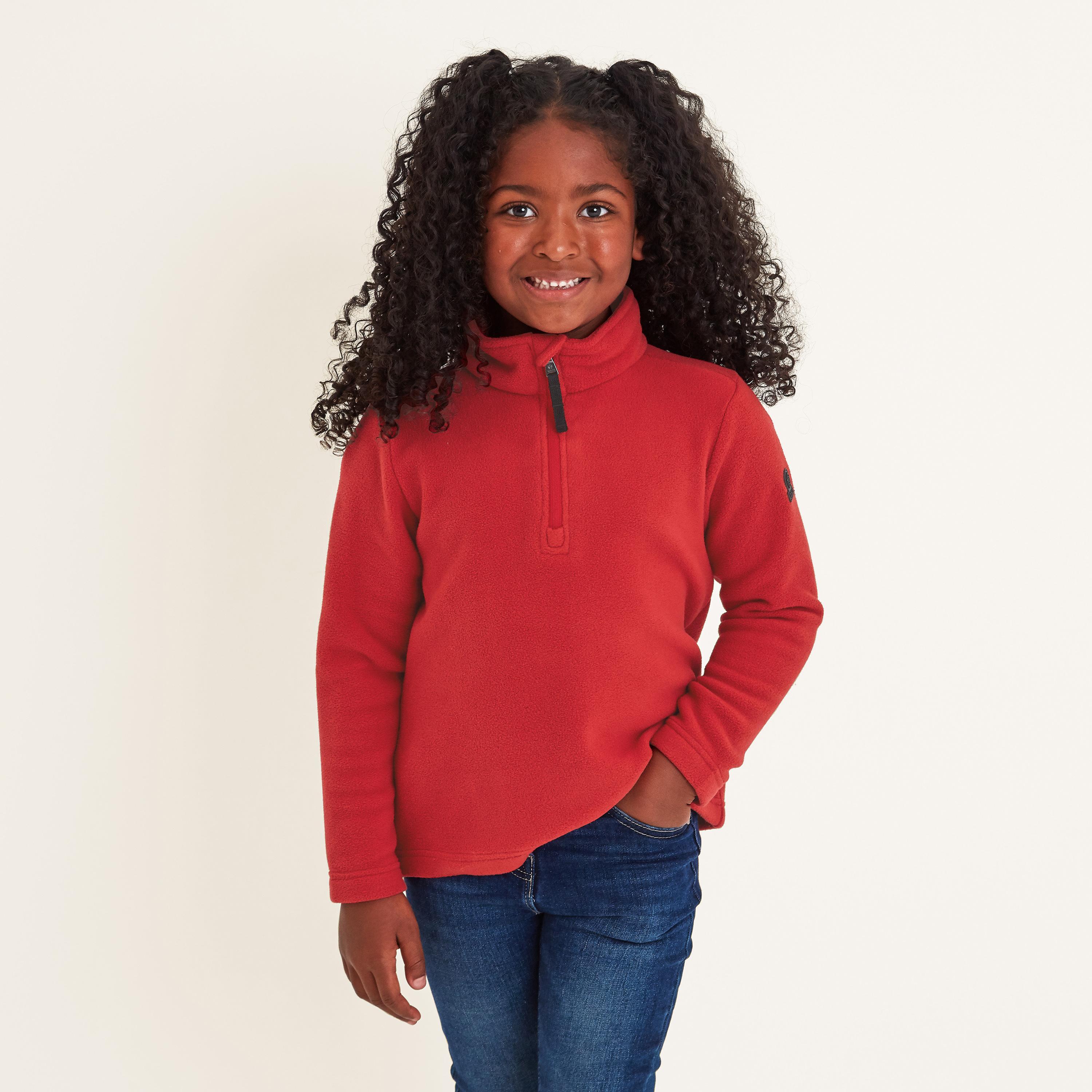 Childrens/Kids Toffolo Zip Neck Fleece Top (Chilli Red) TOG24 | Decathlon