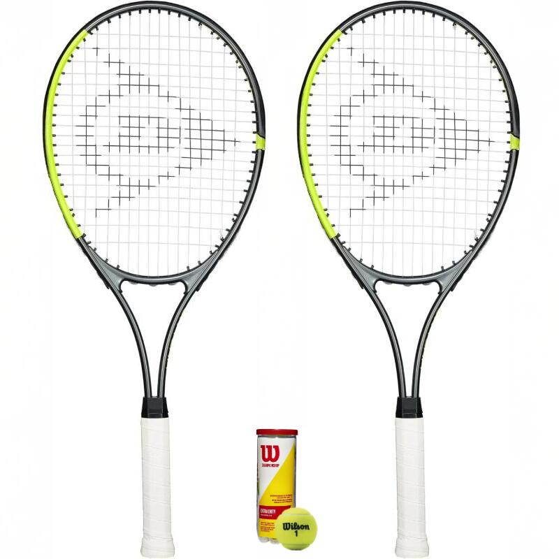 Dunlop SX 27" Tennis Racket Twin Set & 3 Tennis Balls DUNLOP | Decathlon