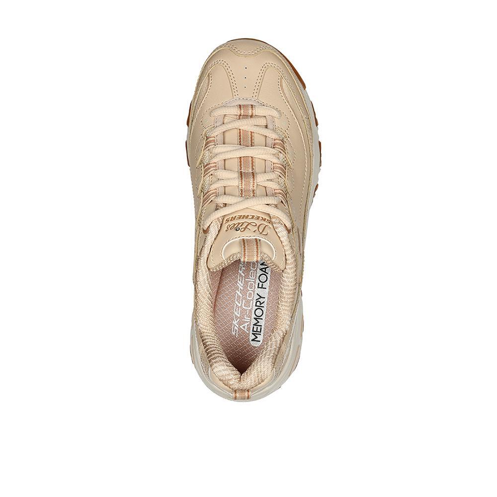 Zapatillas Caminar Mujer Skechers 149807_NAT Beige con Cordones ...