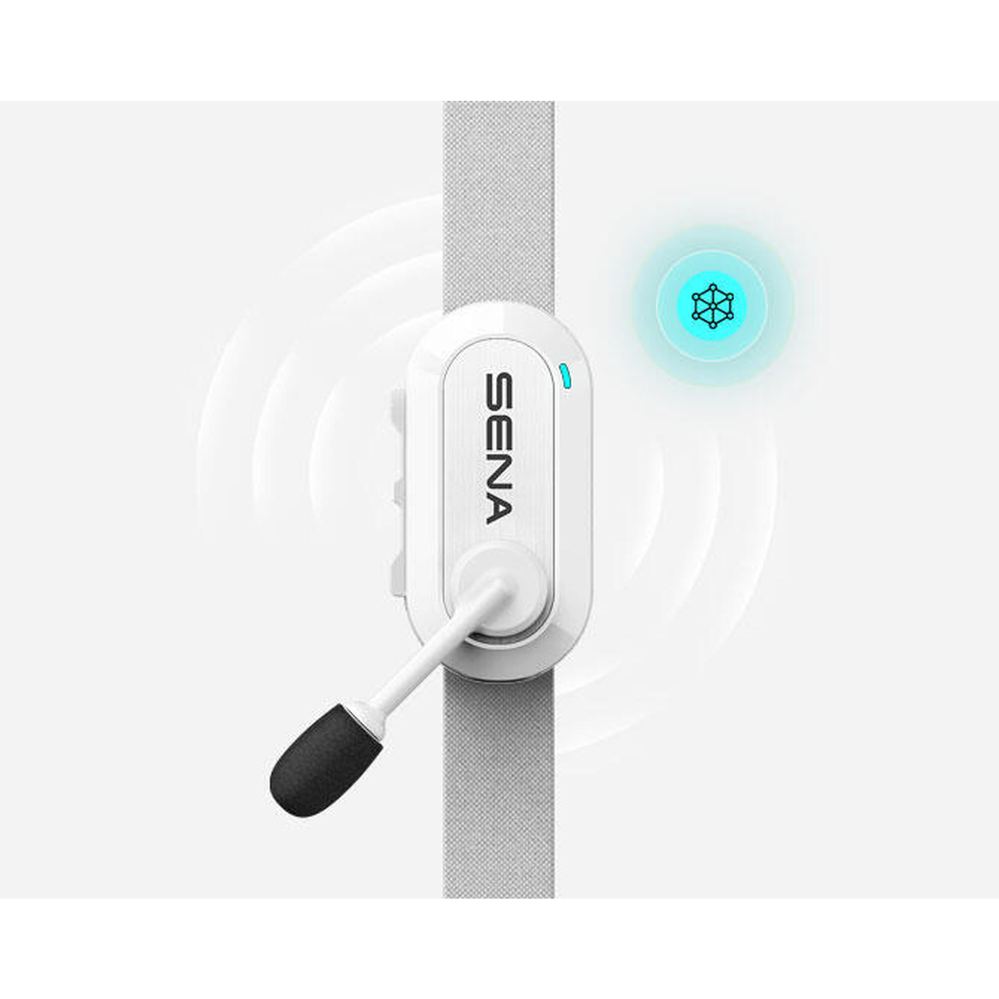 BIKOM 20 Blanc: Intercom avec microphone, Mesh Full duplex, Bluetooth SENA | Decathlon